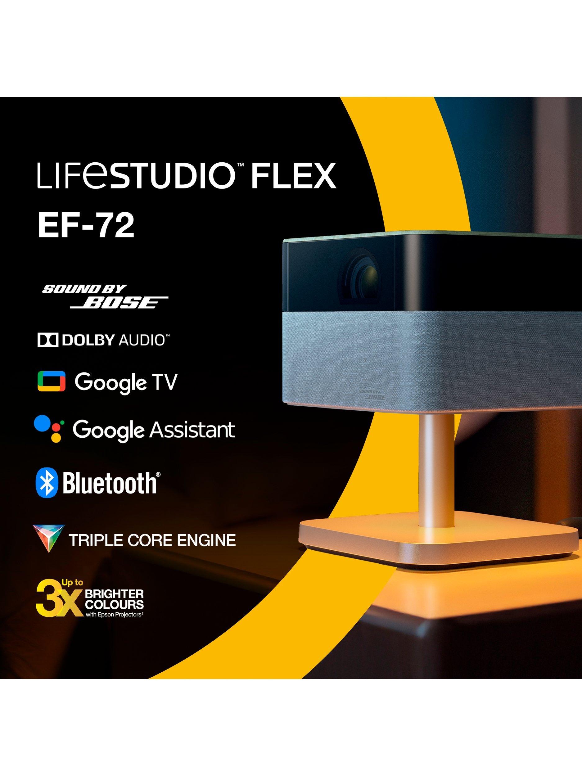 Epson EF-72 Lifestudio Flex 4K UHD Smart Portable Projector, 1000 Lumens, Oak