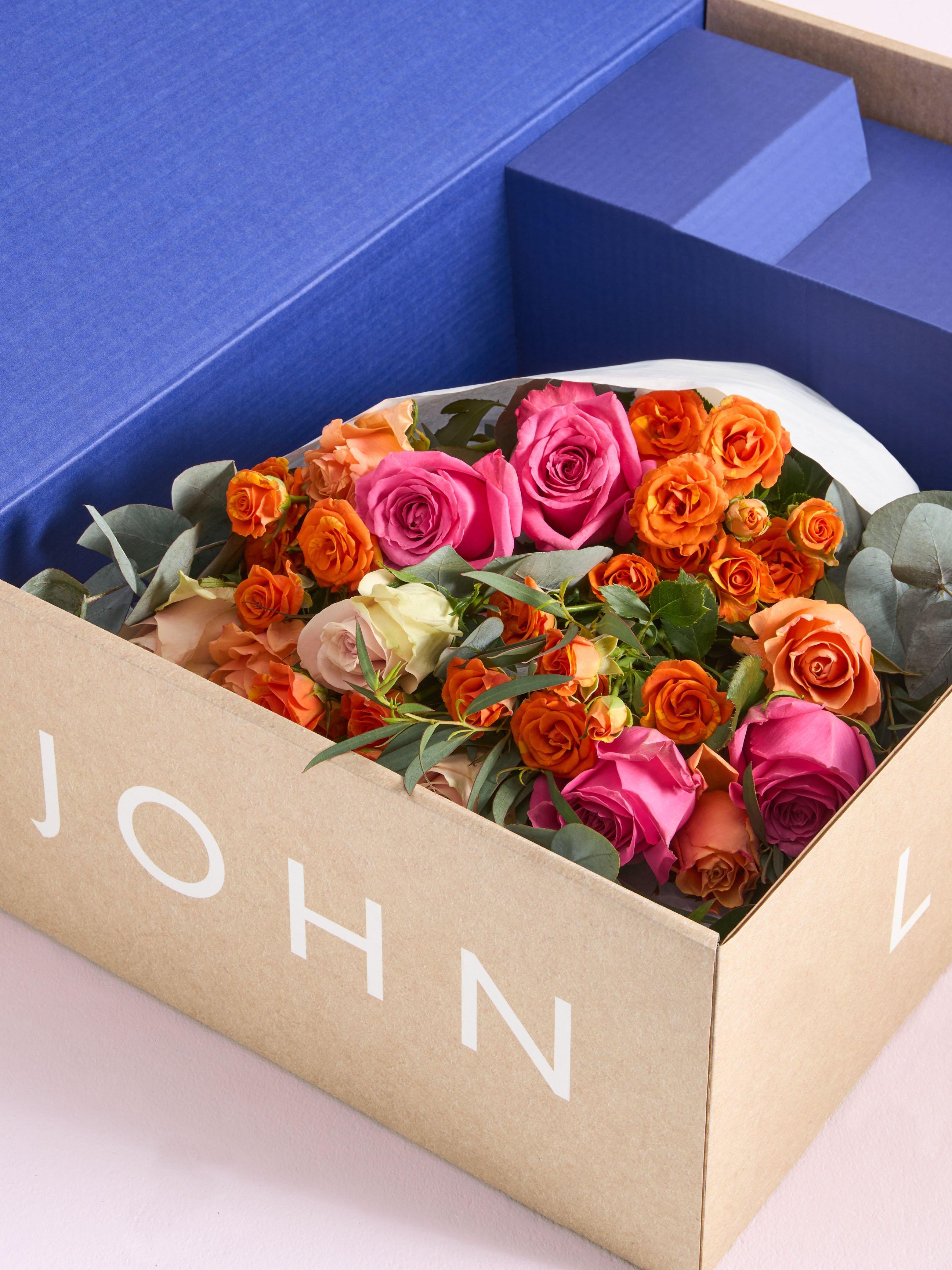 John Lewis Colourful Roses Mixed Hand Tied Bouquet
