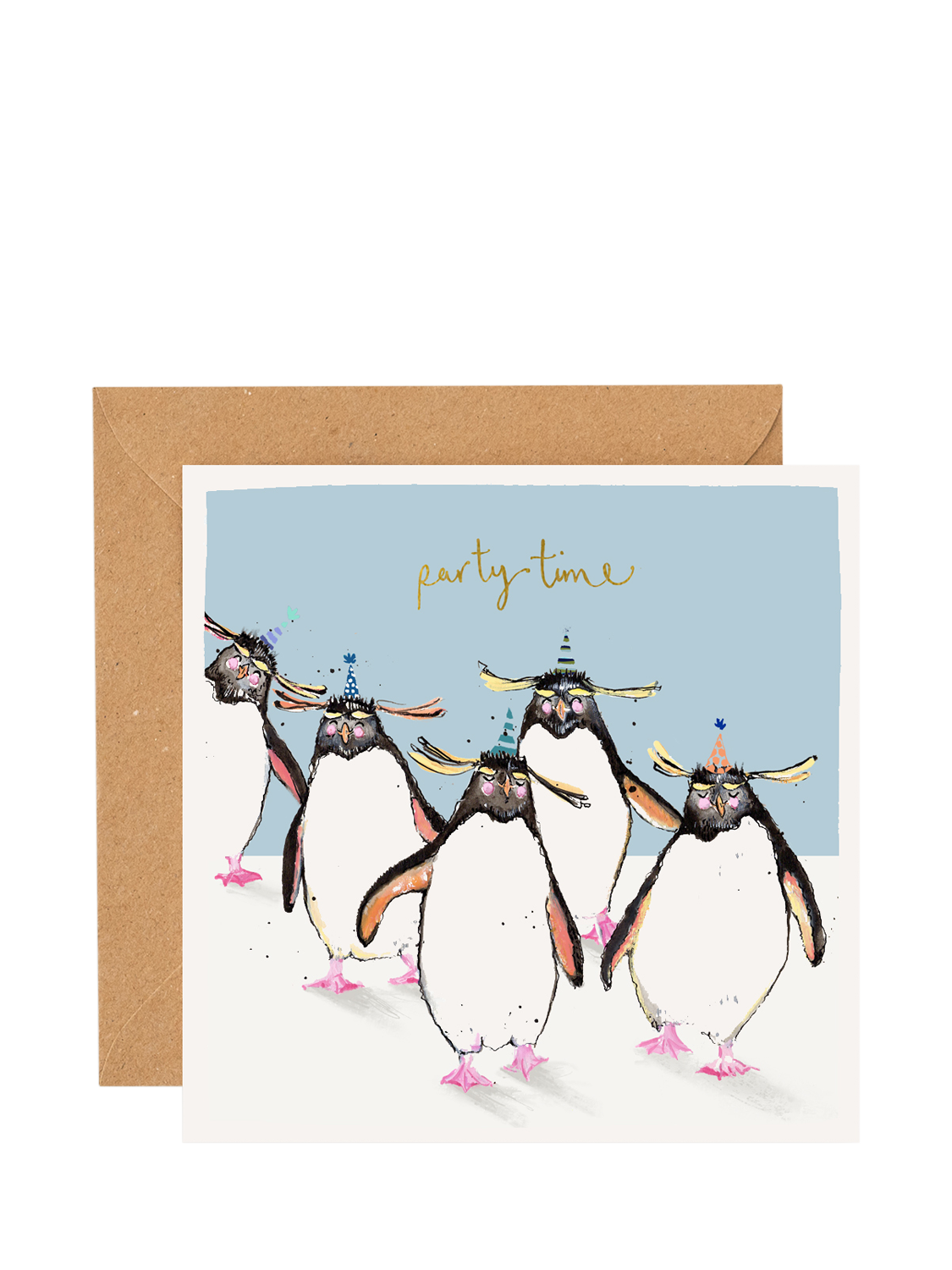 Louise Mulgrew Designs Party Time Penguins Birthday Card