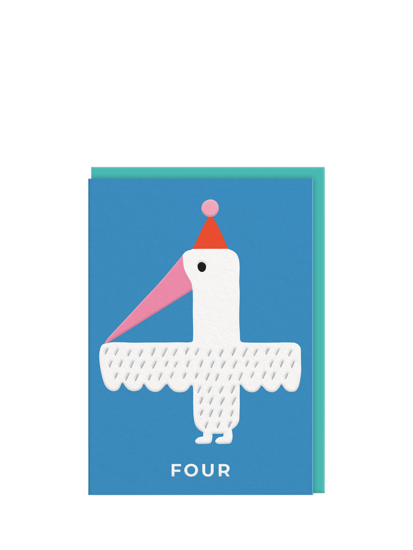 Ohh Deer Tropical Bird 4th Birthday Card