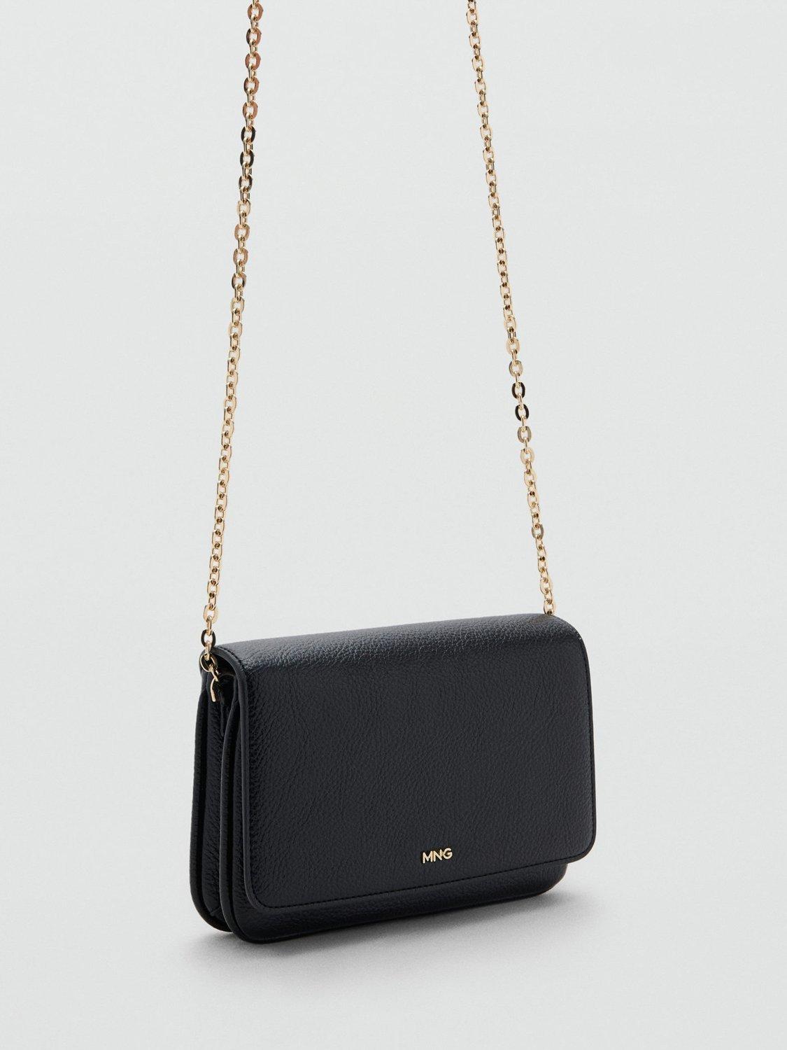 Mango Corina Faux Leather Small Crossbody Bag, Black