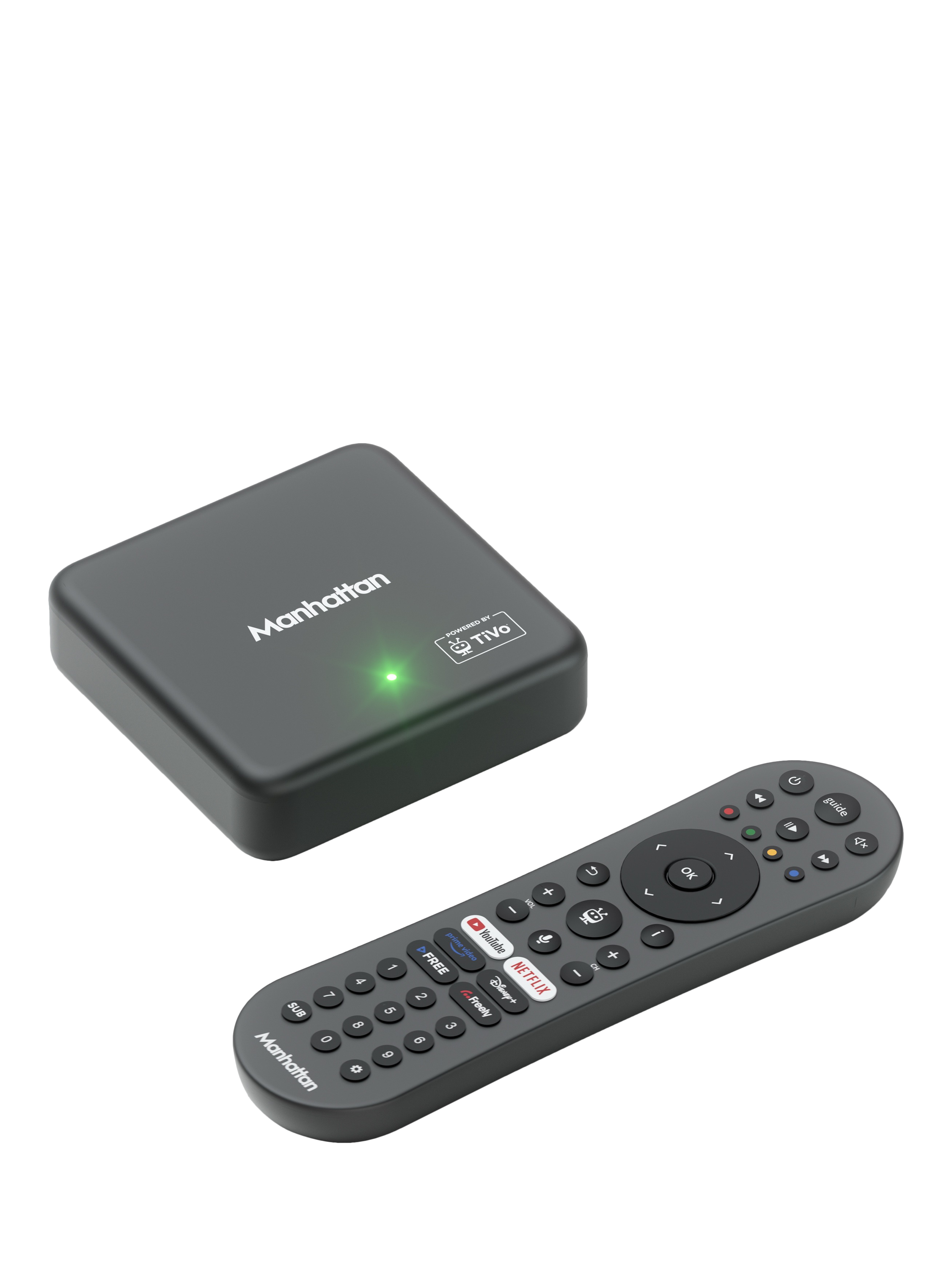 Manhattan Aero 4K Ultra HD Smart Freely TV Streamer, Black