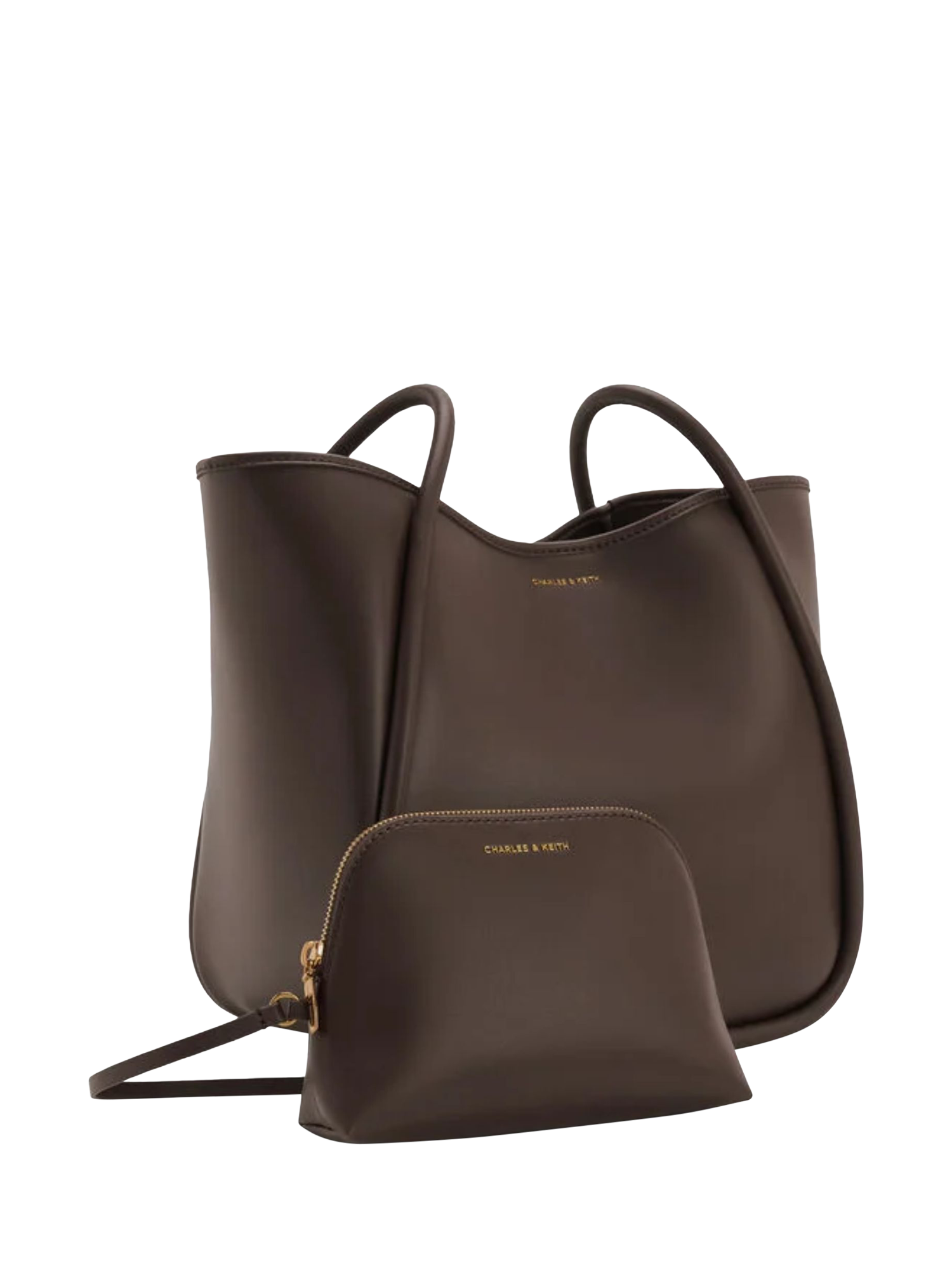 CHARLES & KEITH Lyla Tubular Slouchy Faux Leather Tote Bag