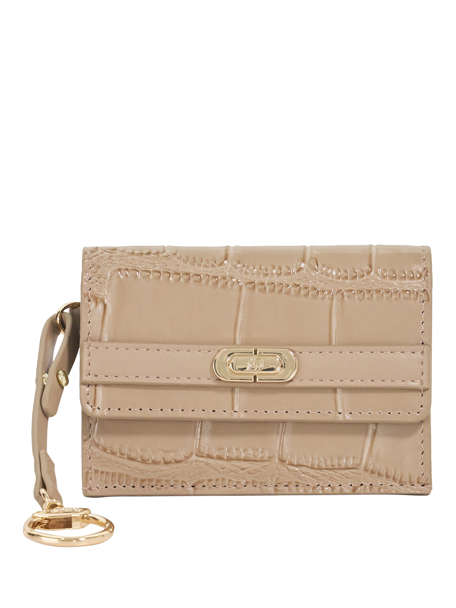 Dune London Kimble Leather Card Holder, Mid Grey