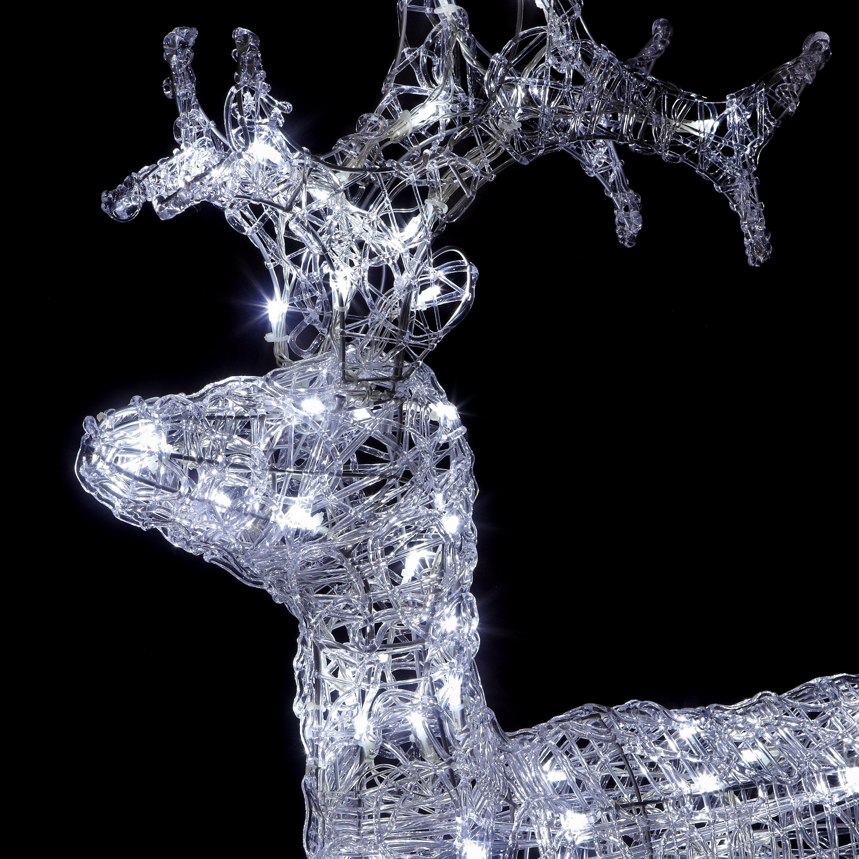 John Lewis Outdoor LED Standing Reindeer Light, White, Small