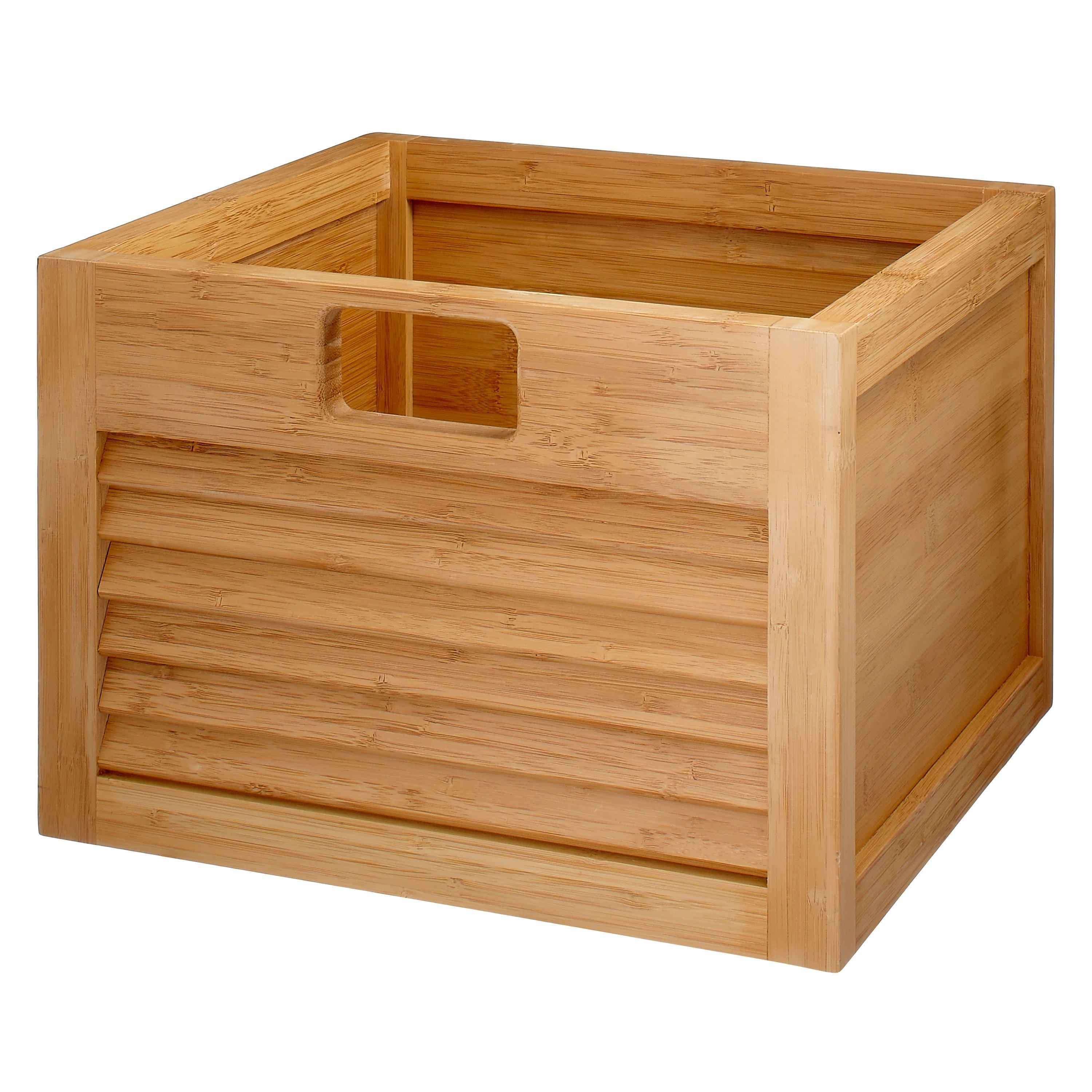Cinas Scandi Wooden Bathroom Storage Box, Natural