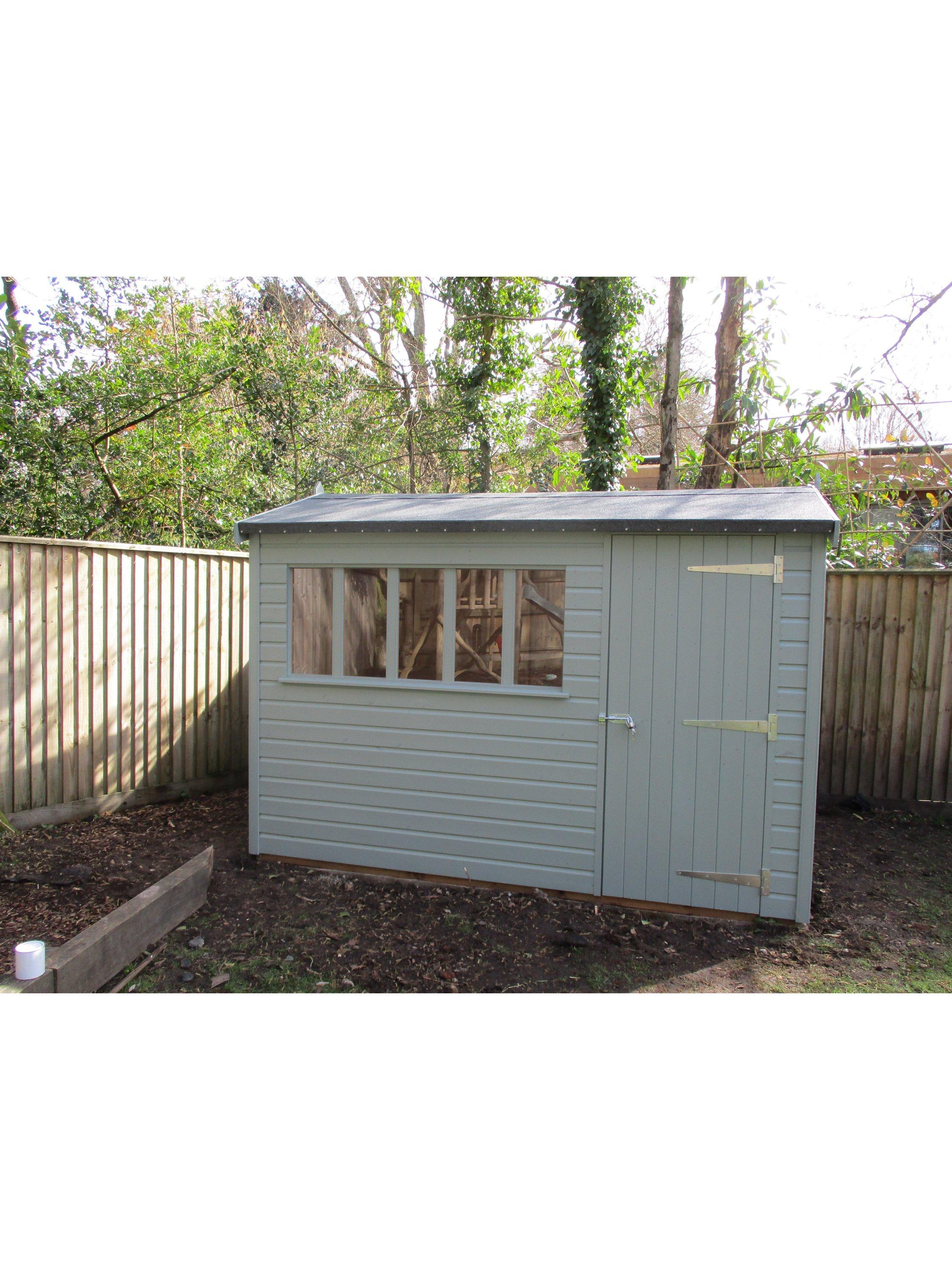 Crane Garden Buildings Scandinavian Redwood Windsor Garden Shed, 1.8 x 3m, Flint