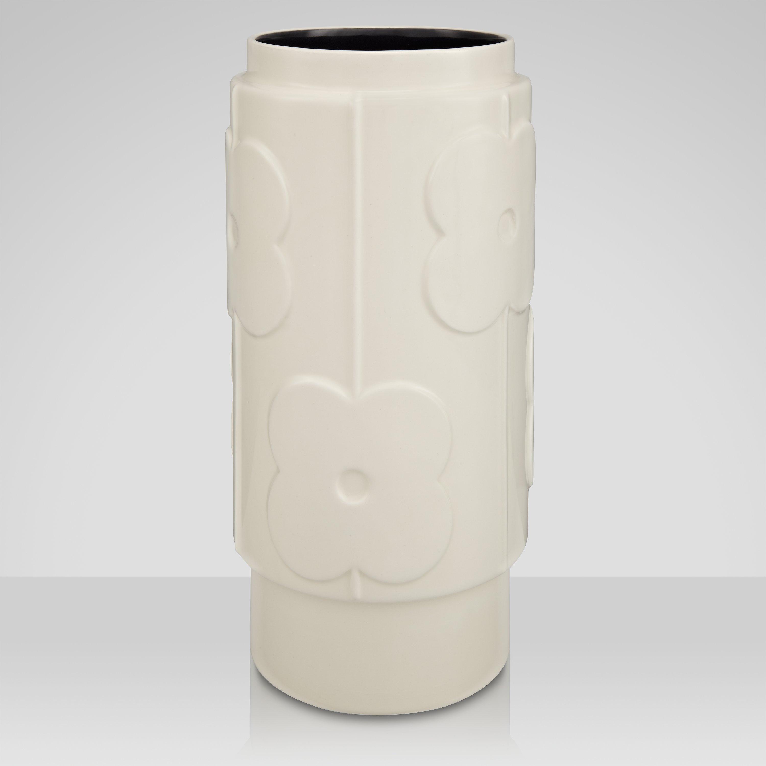 Orla Kiely Abacus Ceramic Vase Cream Charcoal Large