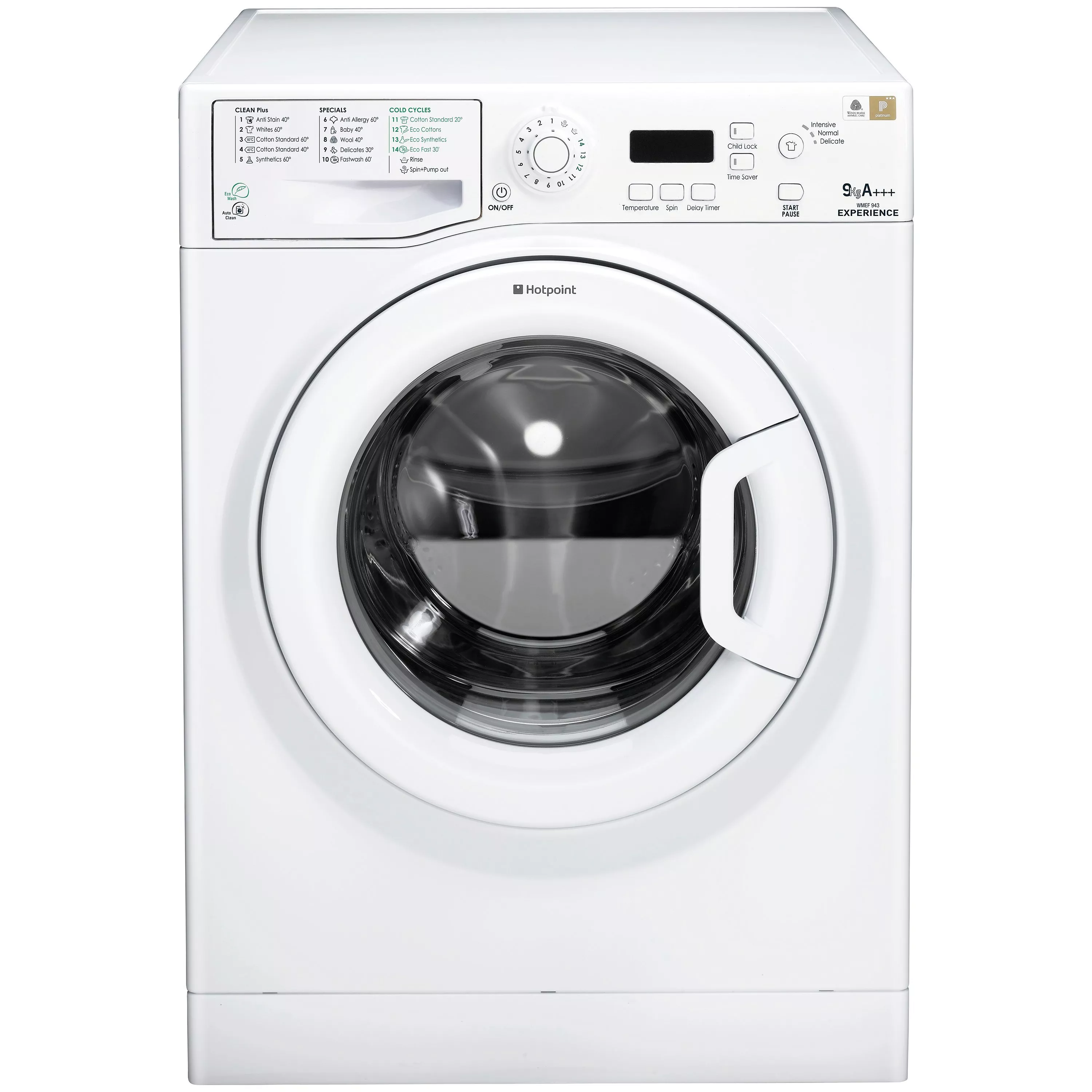 Hotpoint Experience WMEF943P Washing Machine, 9kg Load, A+++ Energy ...
