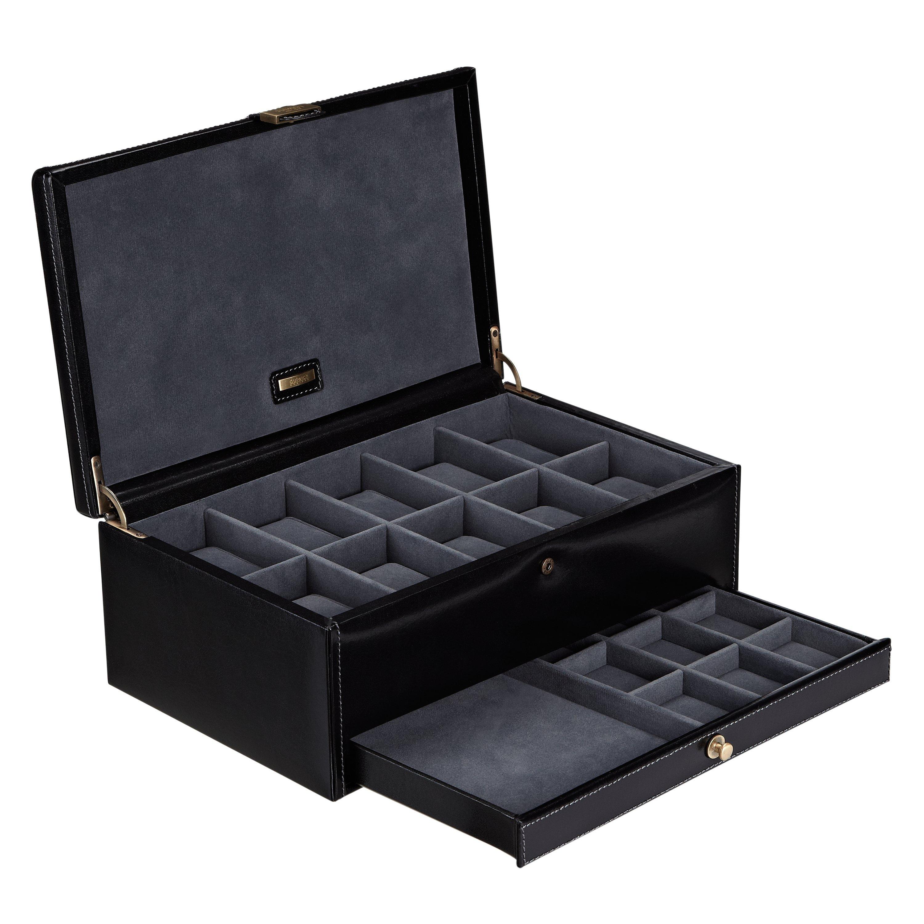 Dulwich Designs Heritage 10-section Watch Box, Black