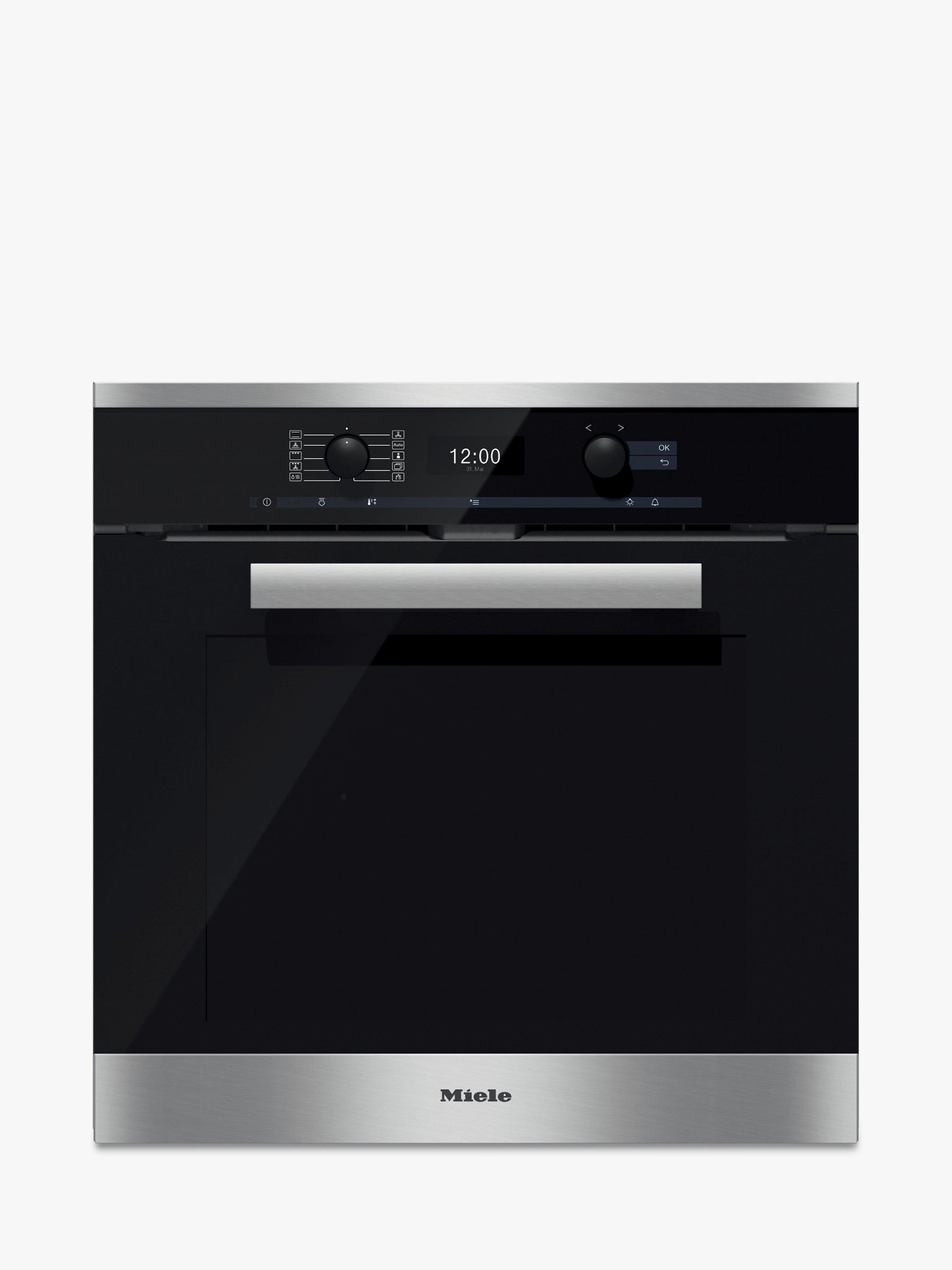 Miele H6460BP PureLine Single Electric Oven, Clean Steel