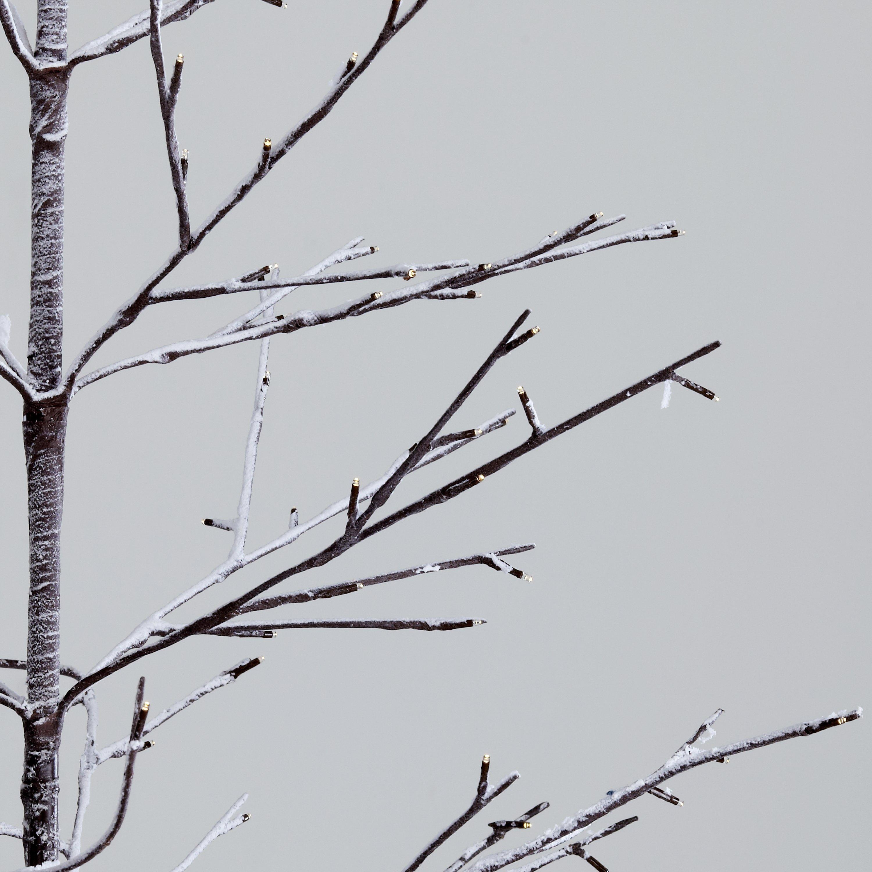 John Lewis Pre-Lit Snowy Twig Christmas Tree, White, 8ft