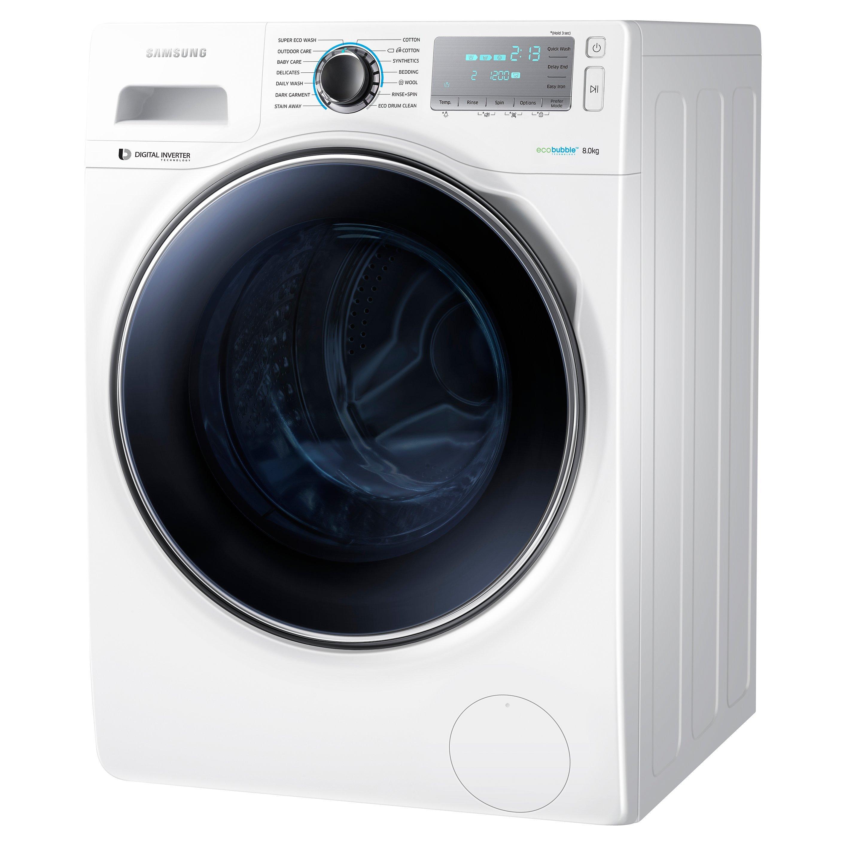 Samsung WW80H7410EW Freestanding Washing Machine, 8kg Load, A+++ Energy ...