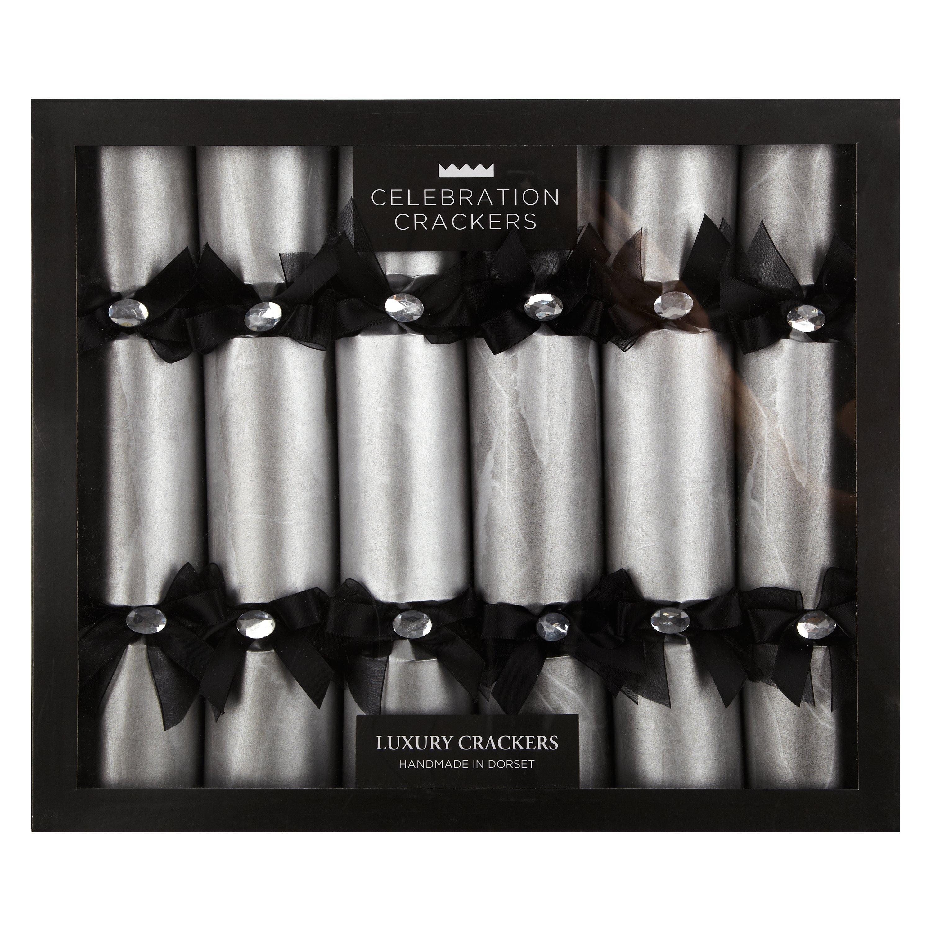 Celebration Crackers Silver Marble Luxury Crackers, Set of 6