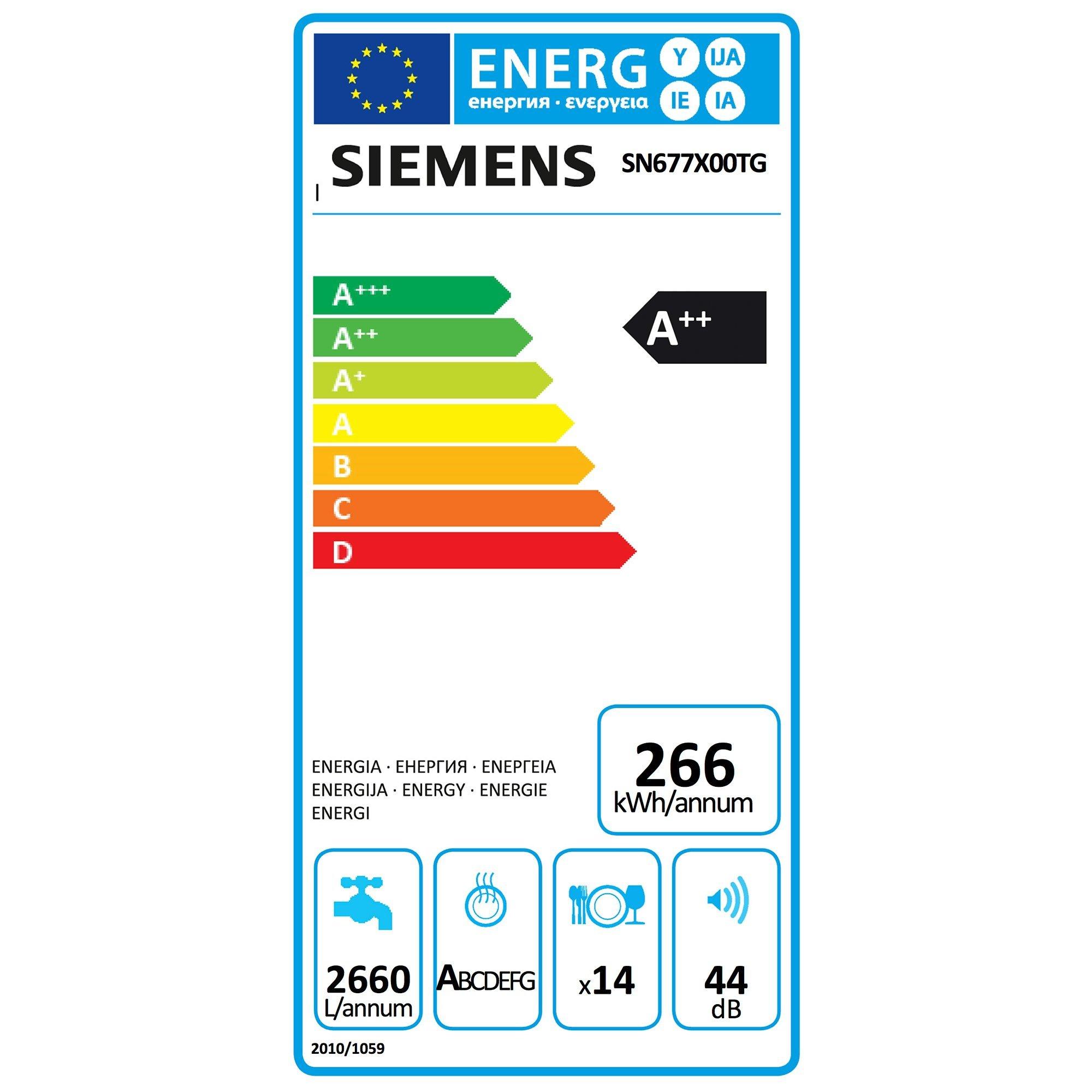 Siemens SN677X00TG Fully Integrated Dishwasher