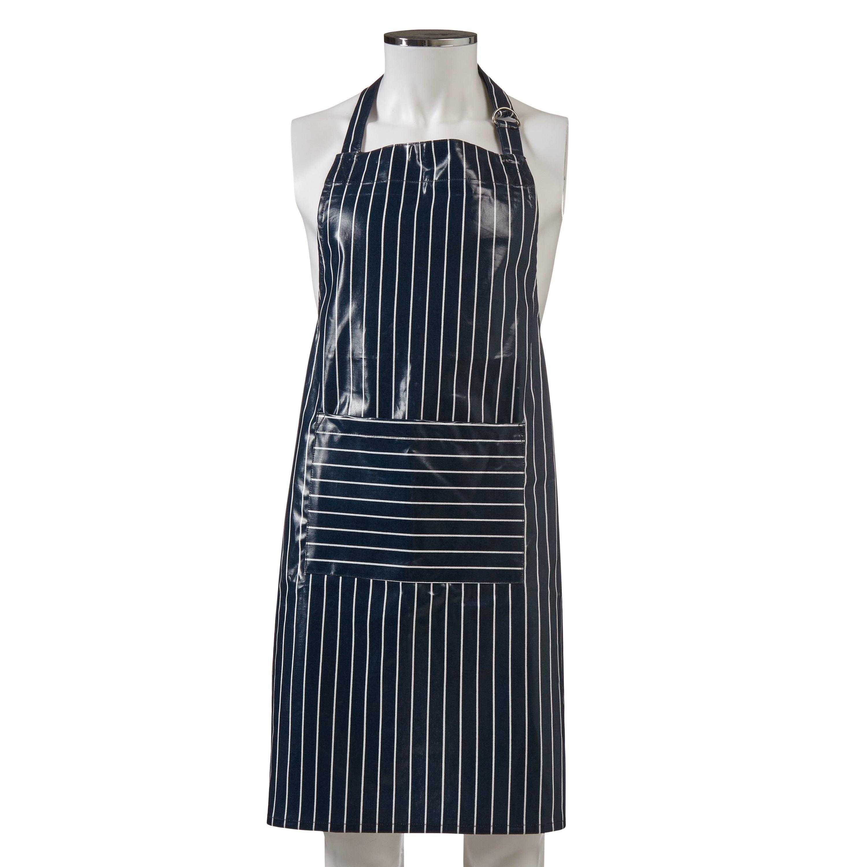 John Lewis PVC Apron, Navy Stripe