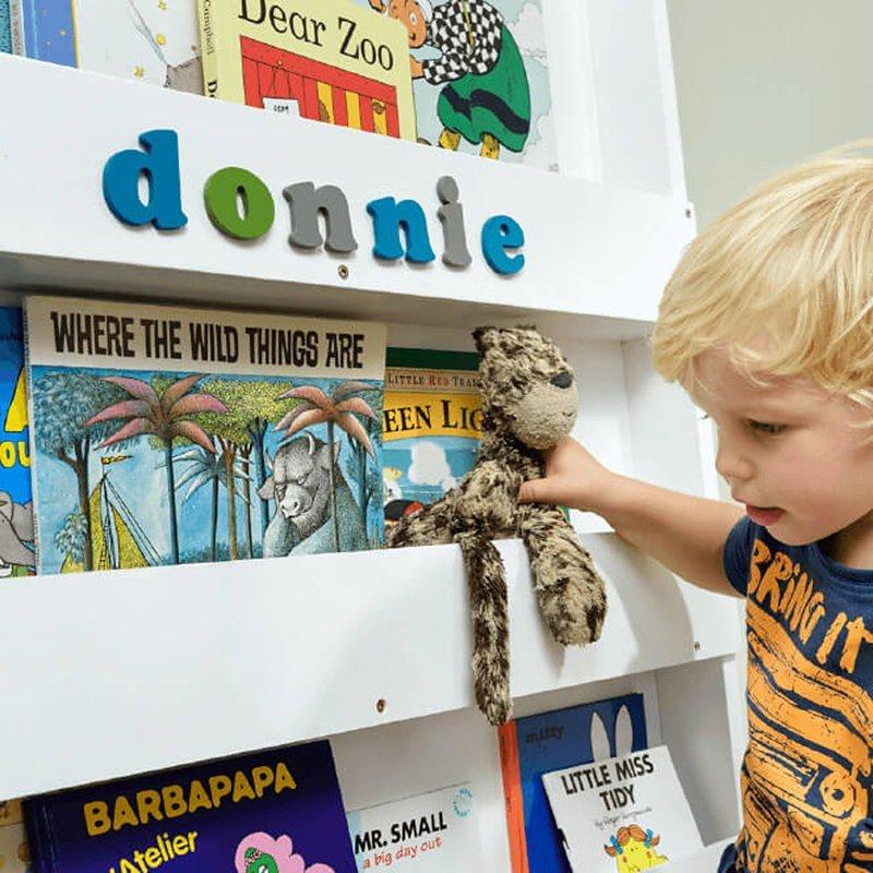 Tidy Books Personalised ABC Bookcase, White