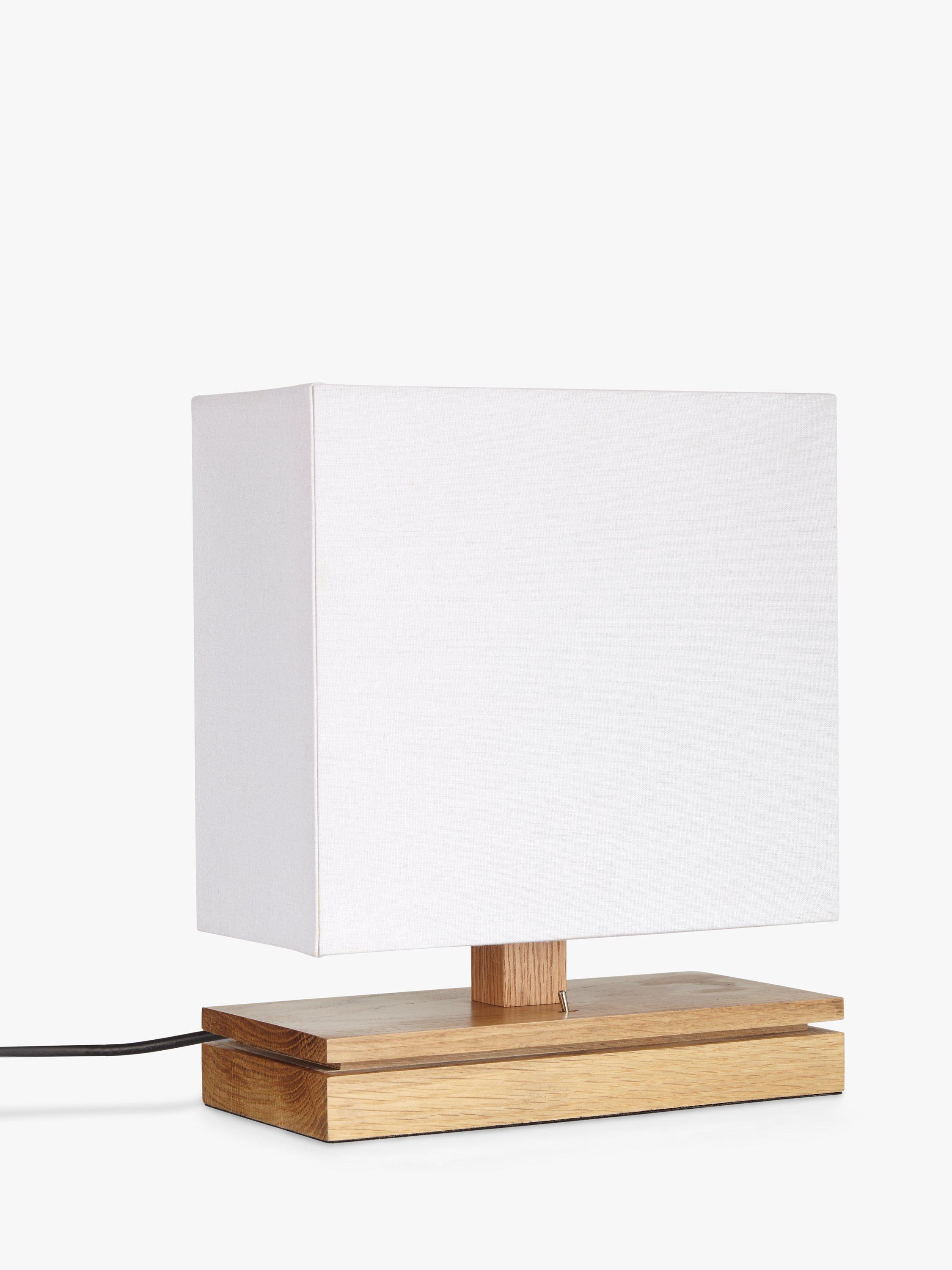 John Lewis & Partners Alma Oak USB Port Table Lamp, White