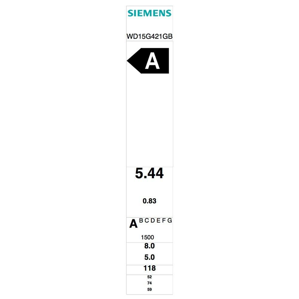Siemens WD15G421GB Washer Dryer, 8kg Wash/5kg Dry Load, A Energy Rating ...