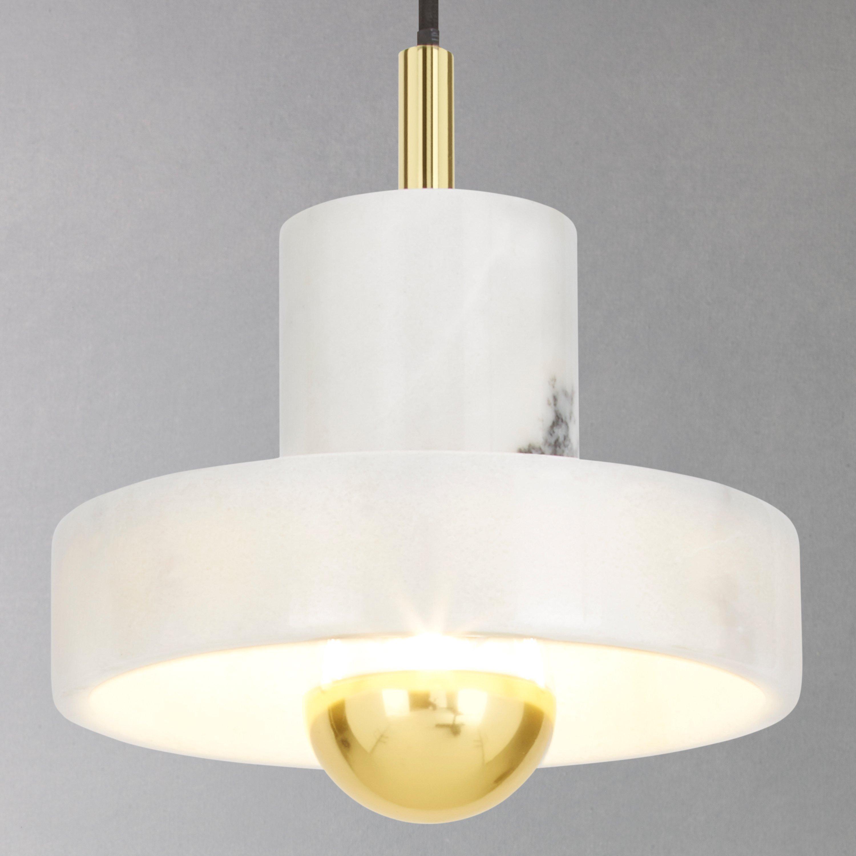 Tom Dixon Stone Pendant Ceiling Light, Marble/Brass