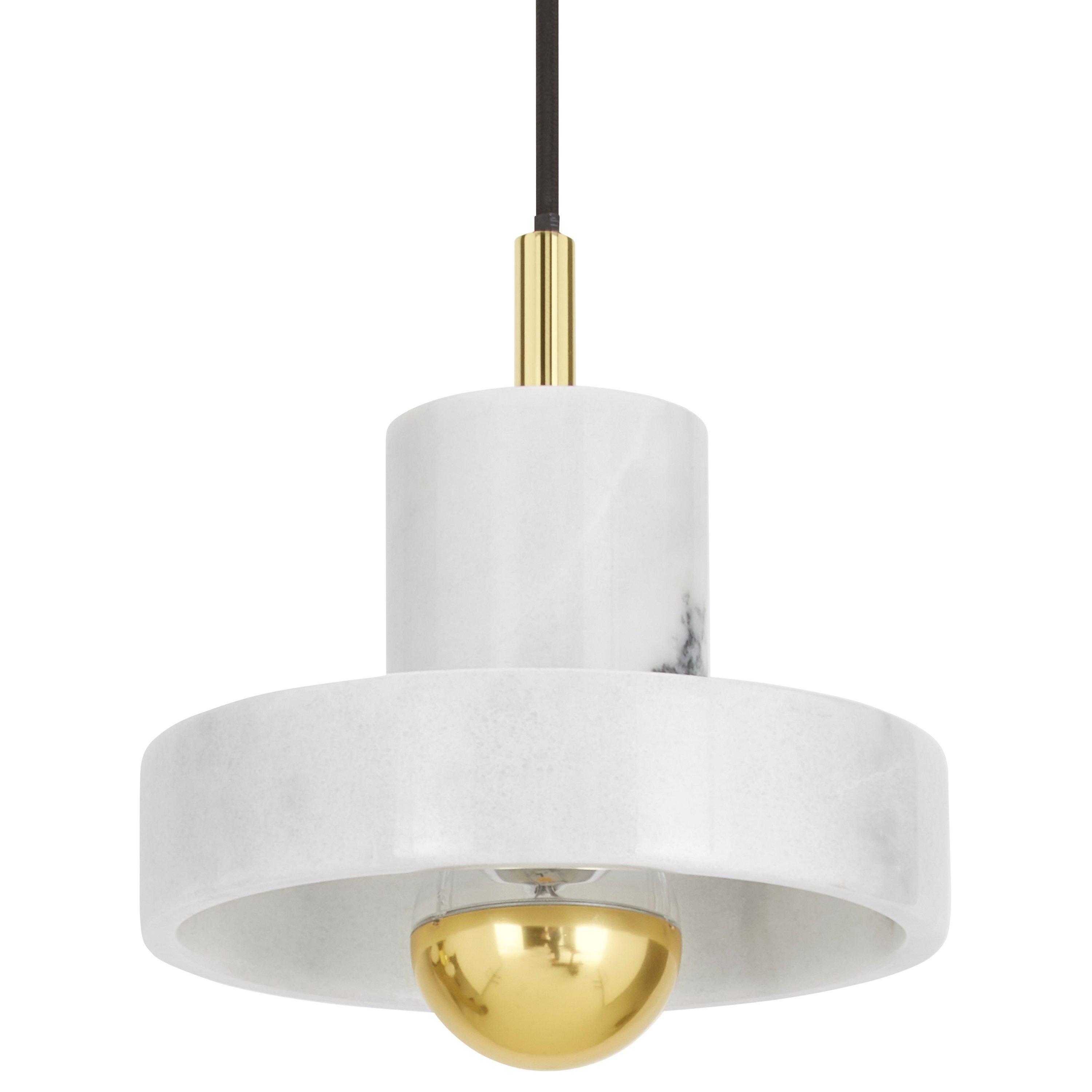 Tom Dixon Stone Pendant Ceiling Light, Marble/Brass