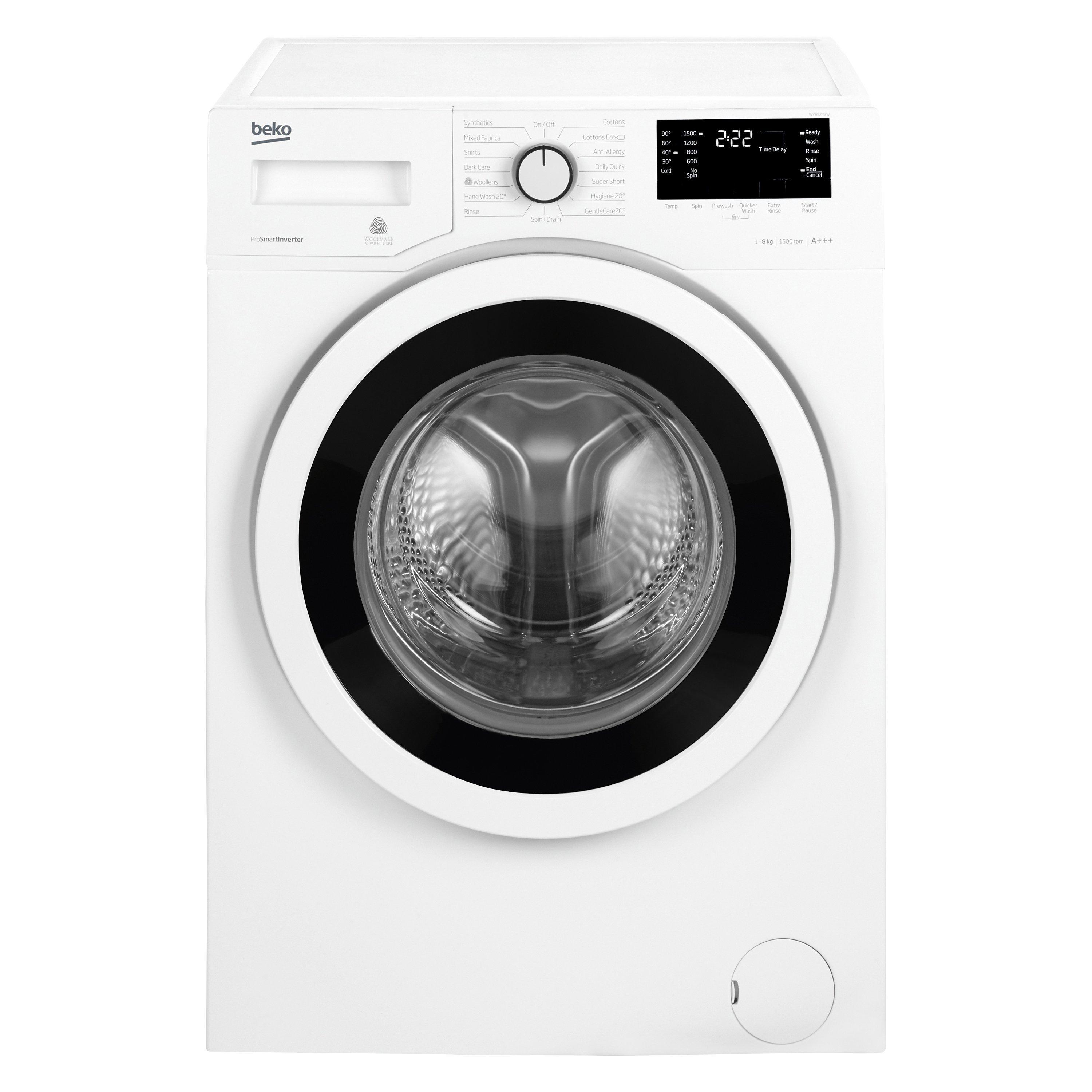 Beko WY85242W Freestanding Washing Machine, 8kg Load, A+++ Energy ...