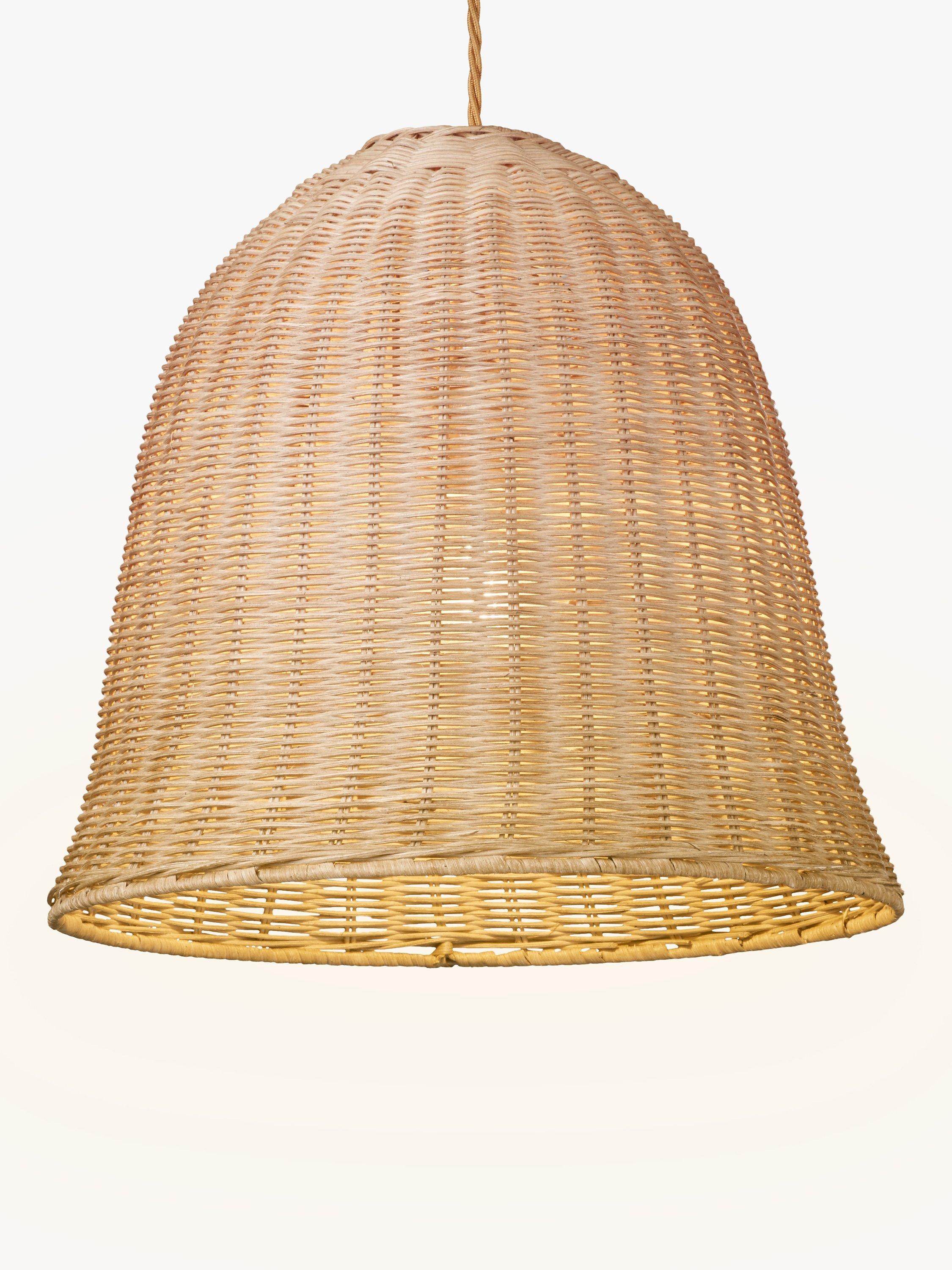 Croft Collection Stanley Rattan Small Easy-to-Fit Ceiling Light, Brown ...