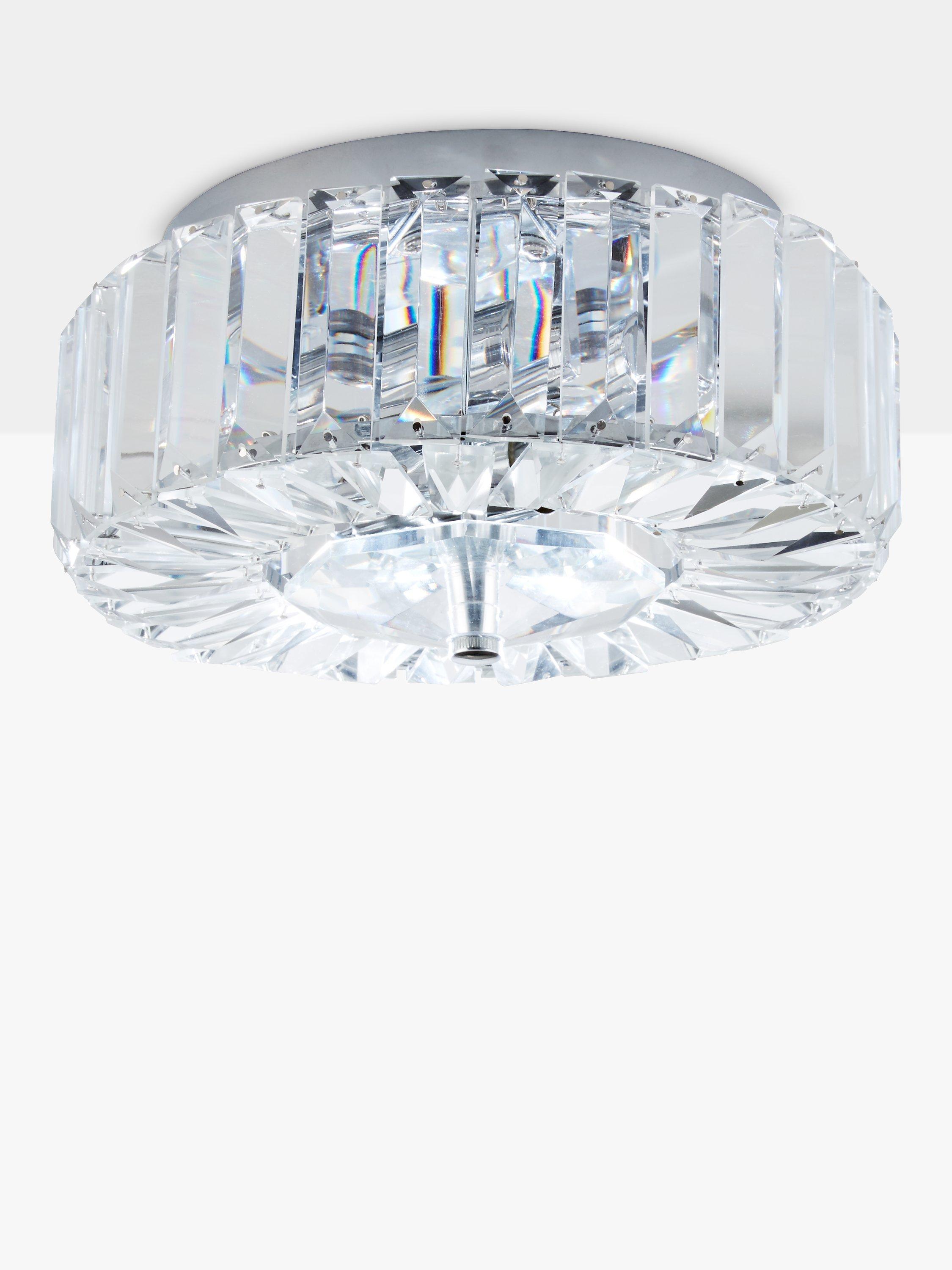 John Lewis & Partners Esme Crystal Flush Ceiling Light, Chrome