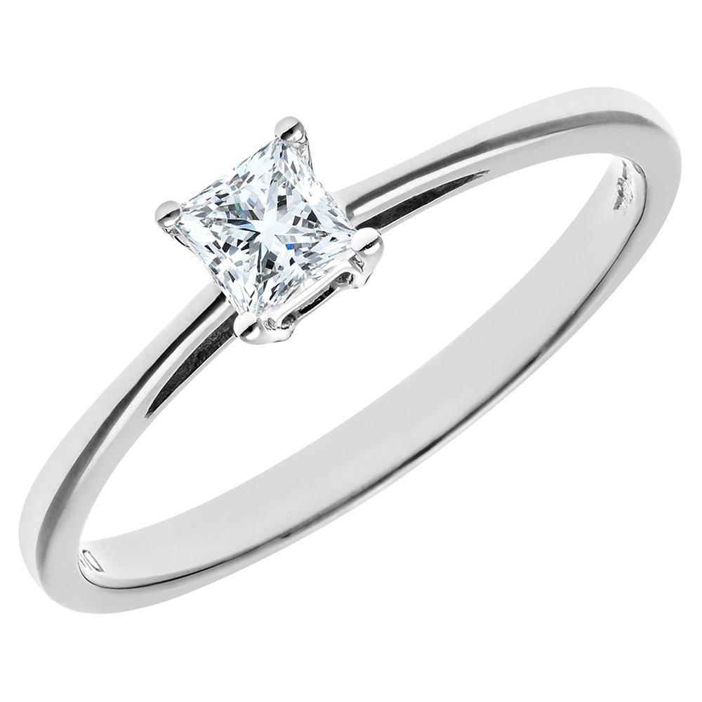 Mogul 18ct White Gold Princess Cut Diamond Engagement Ring, 1ct