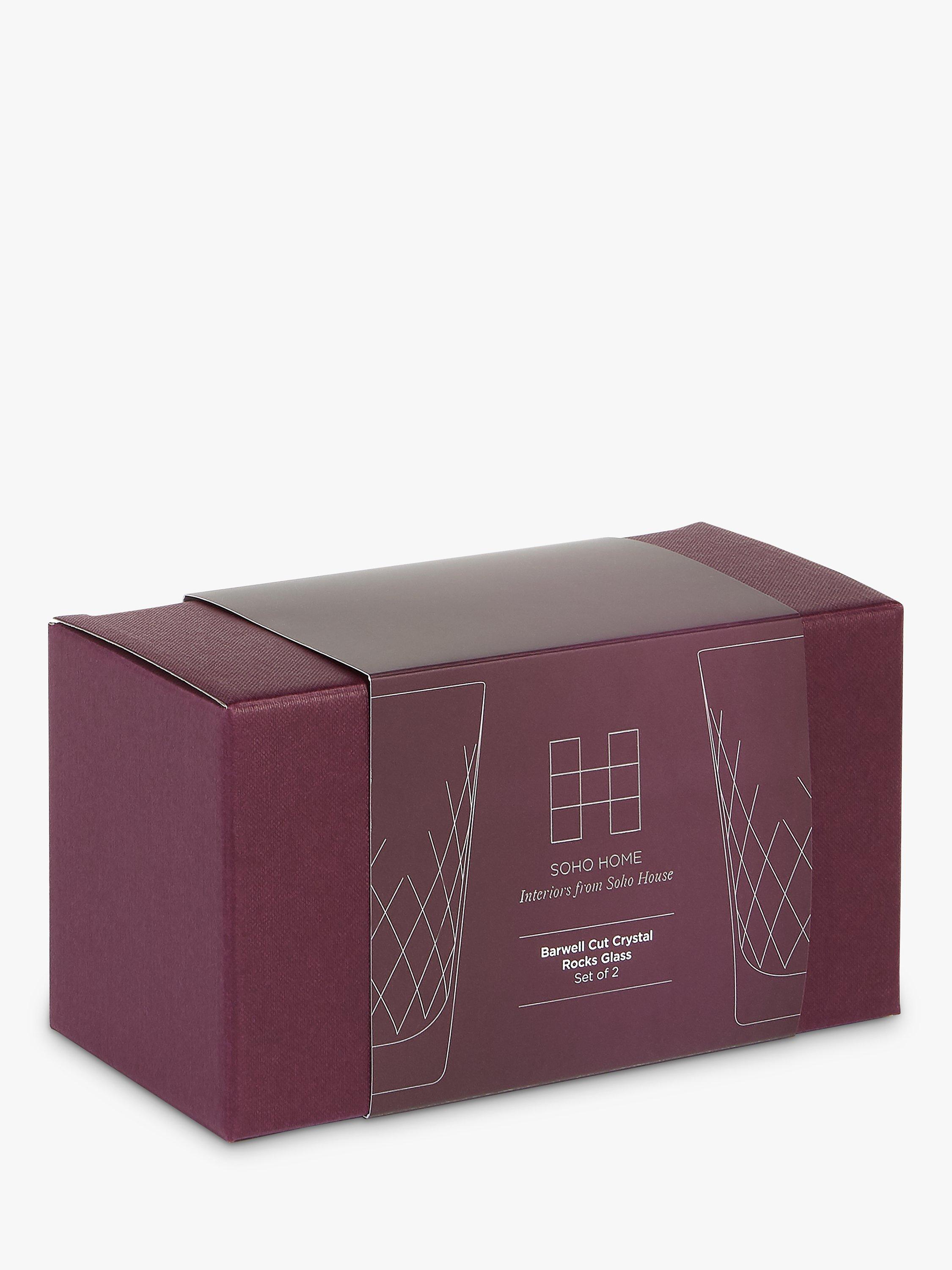 Soho Home Barwell Crystal Cut Rocks Glasses, 300ml, Set of 2
