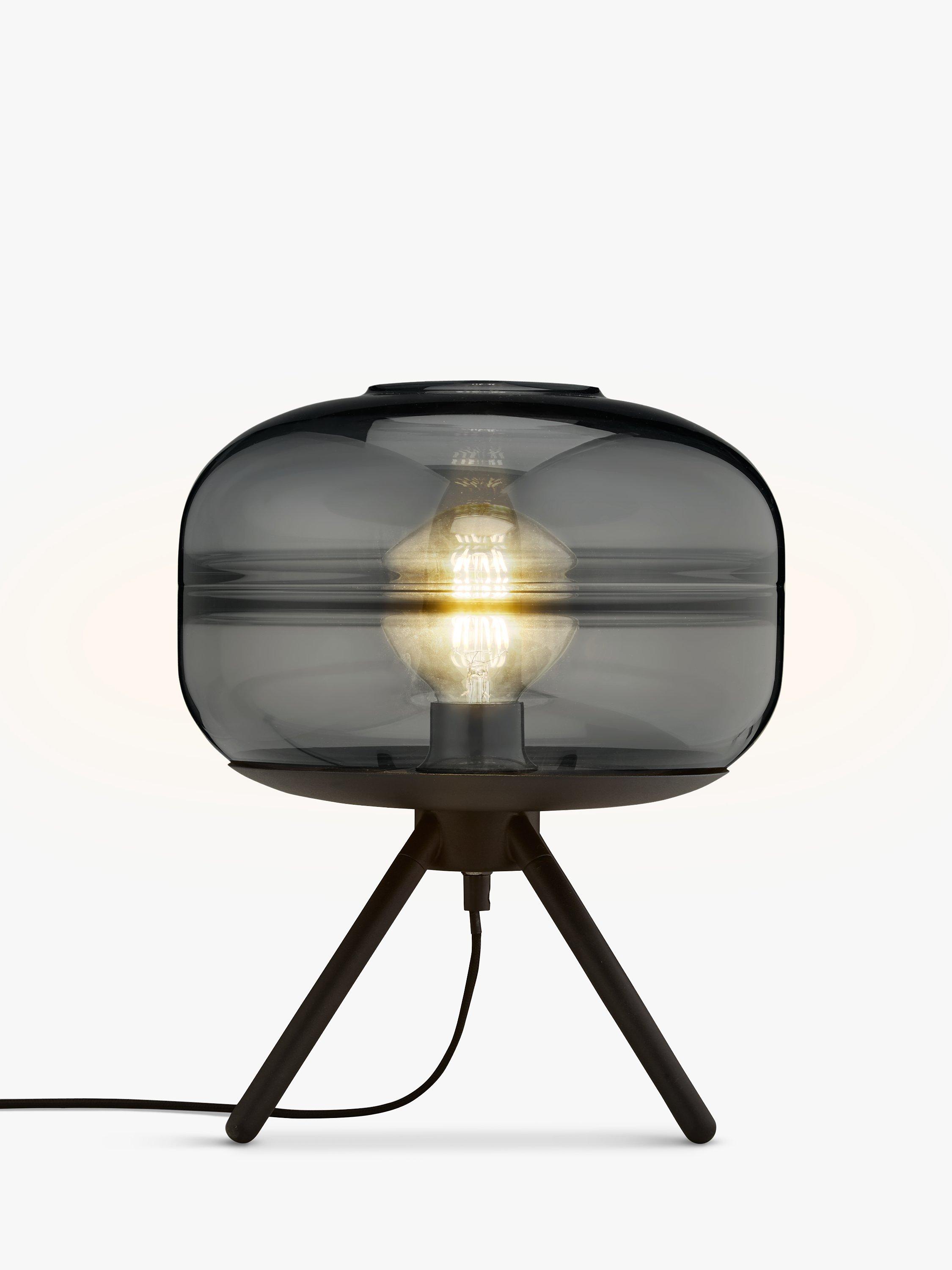 John Lewis & Partners Semper Smoked Glass Table Lamp, Smoke