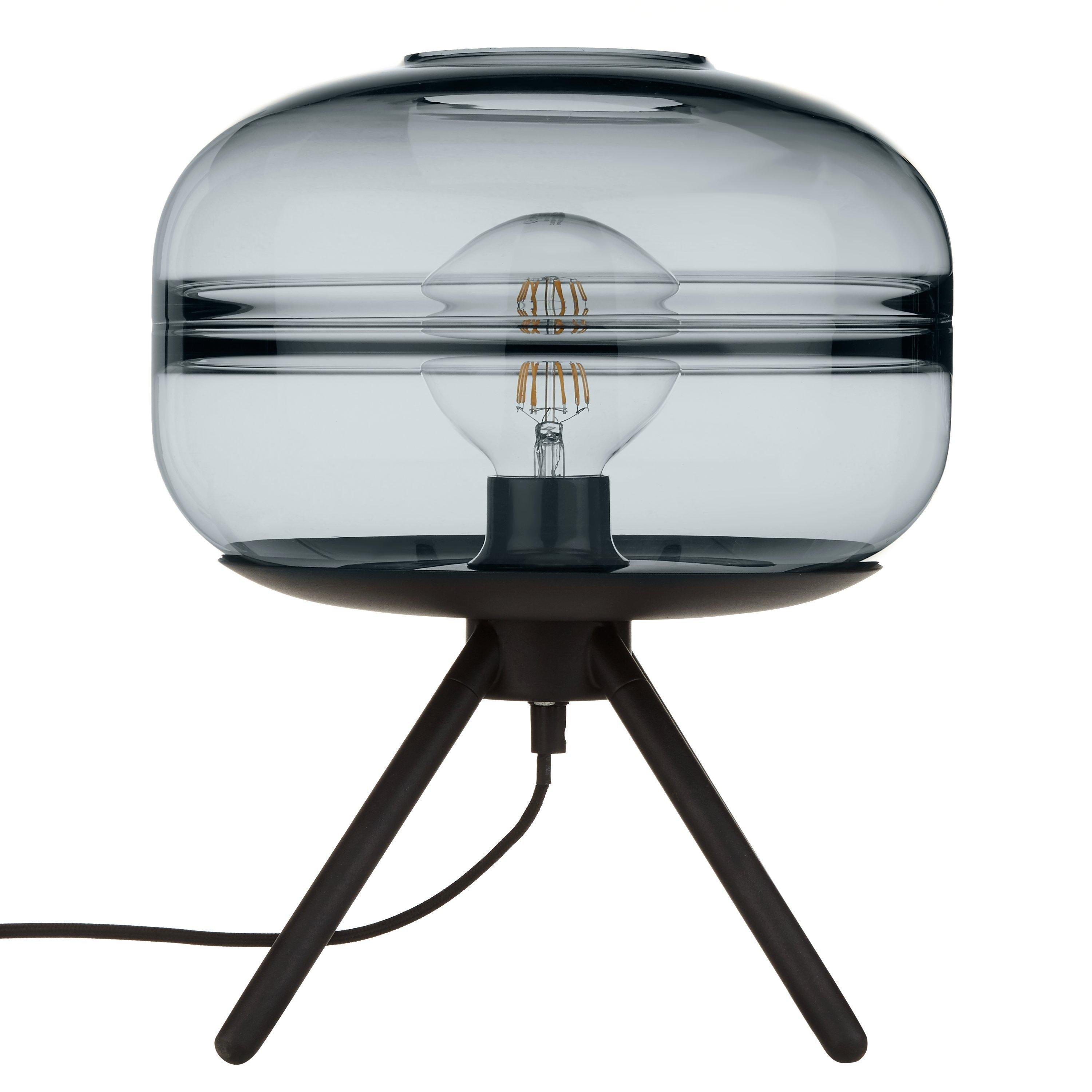 John Lewis & Partners Semper Smoked Glass Table Lamp, Smoke