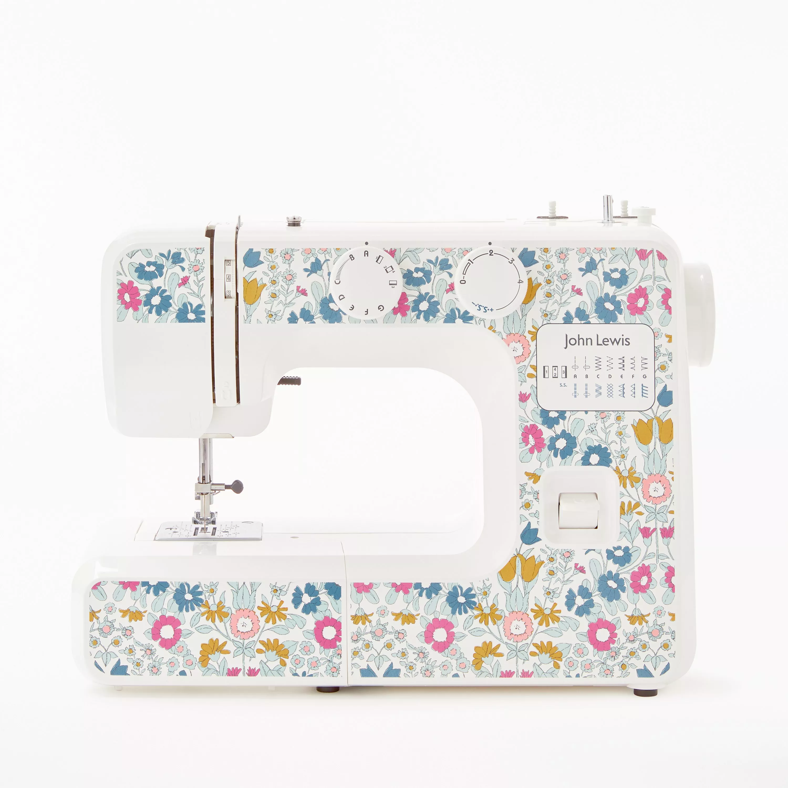 John Lewis & Partners JL111 Daisy Chain Print Sewing Machine, White/Multi