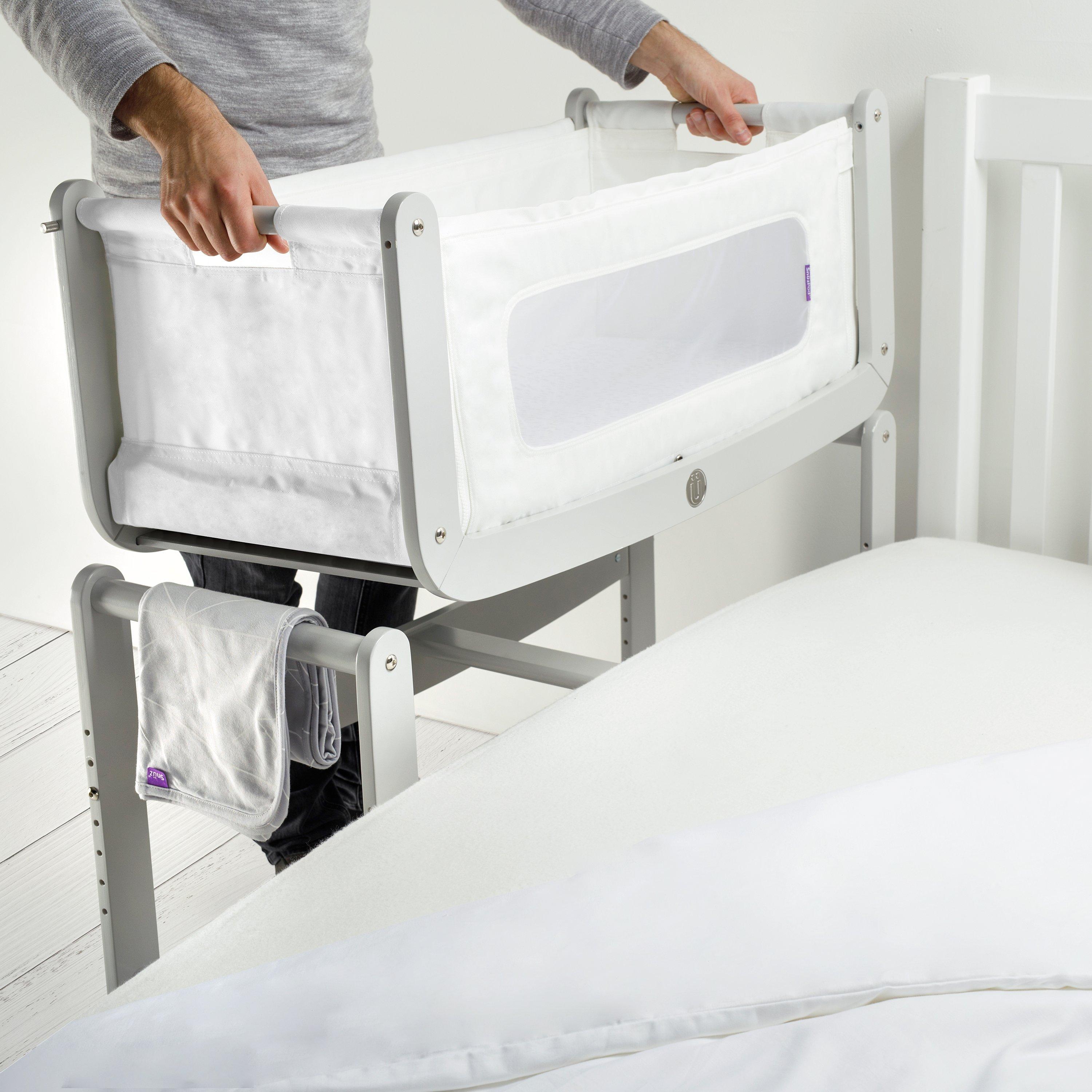 Snüz SnuzPod 2 3-in-1 Bedside Crib, Haze Grey