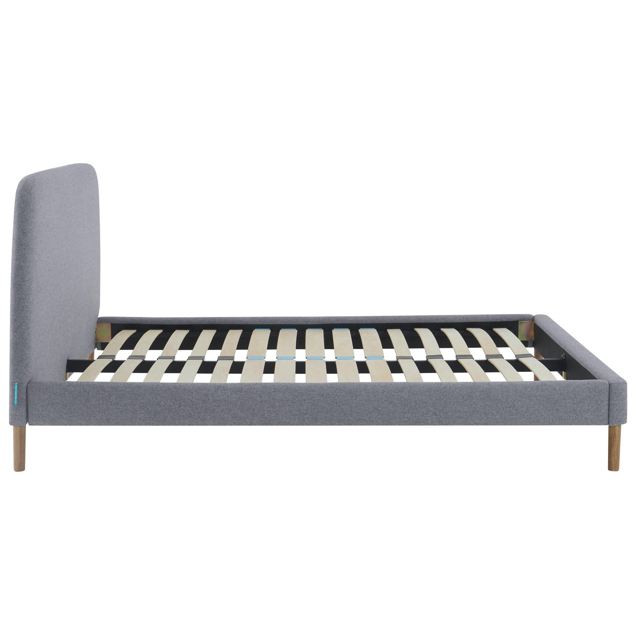 Simba Upholstered Bed Frame with Headboard, Double, Grey