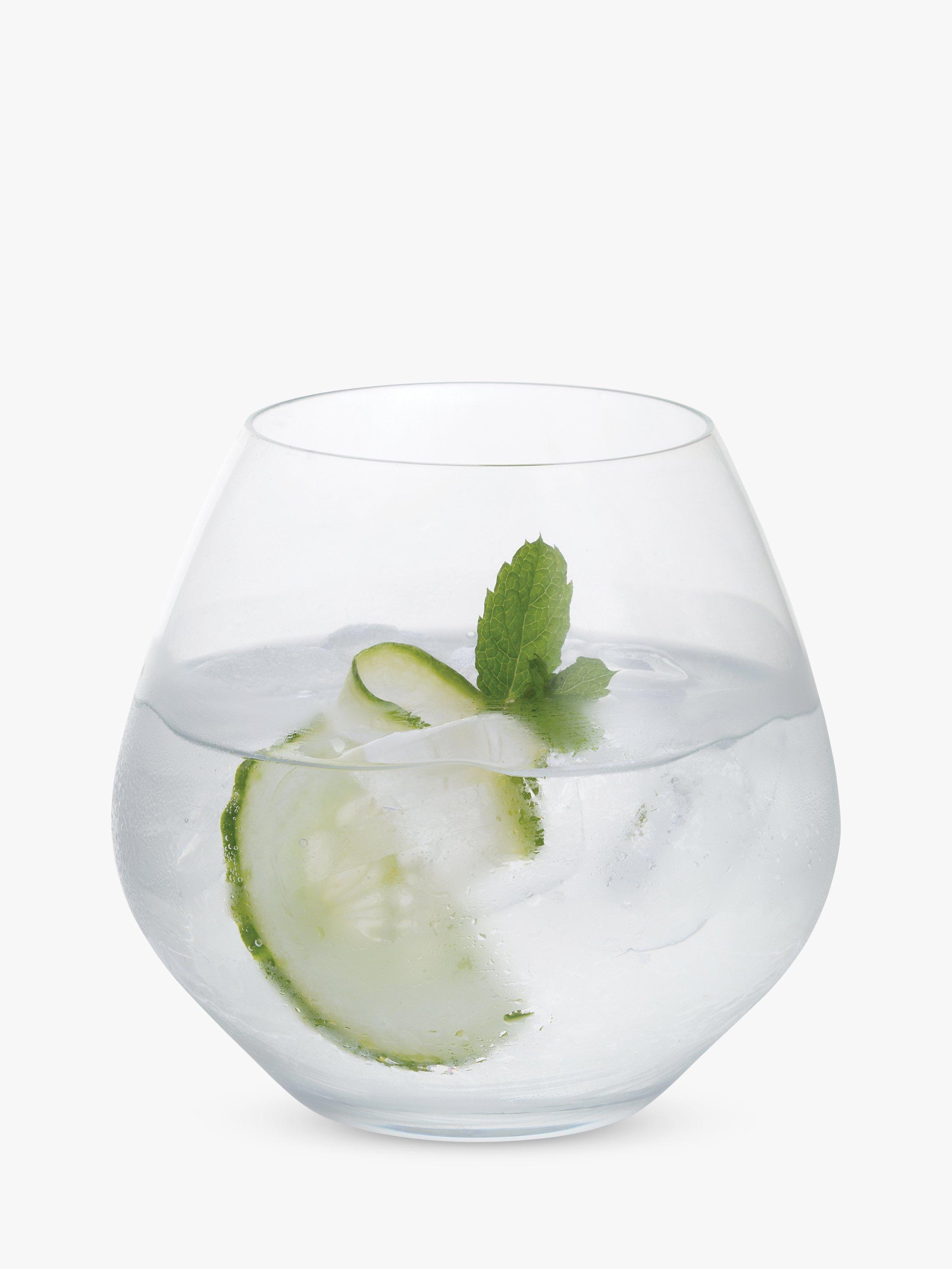 Dartington Crystal Stemless Gin Copa Glasses, Clear, 440ml, Set of 6