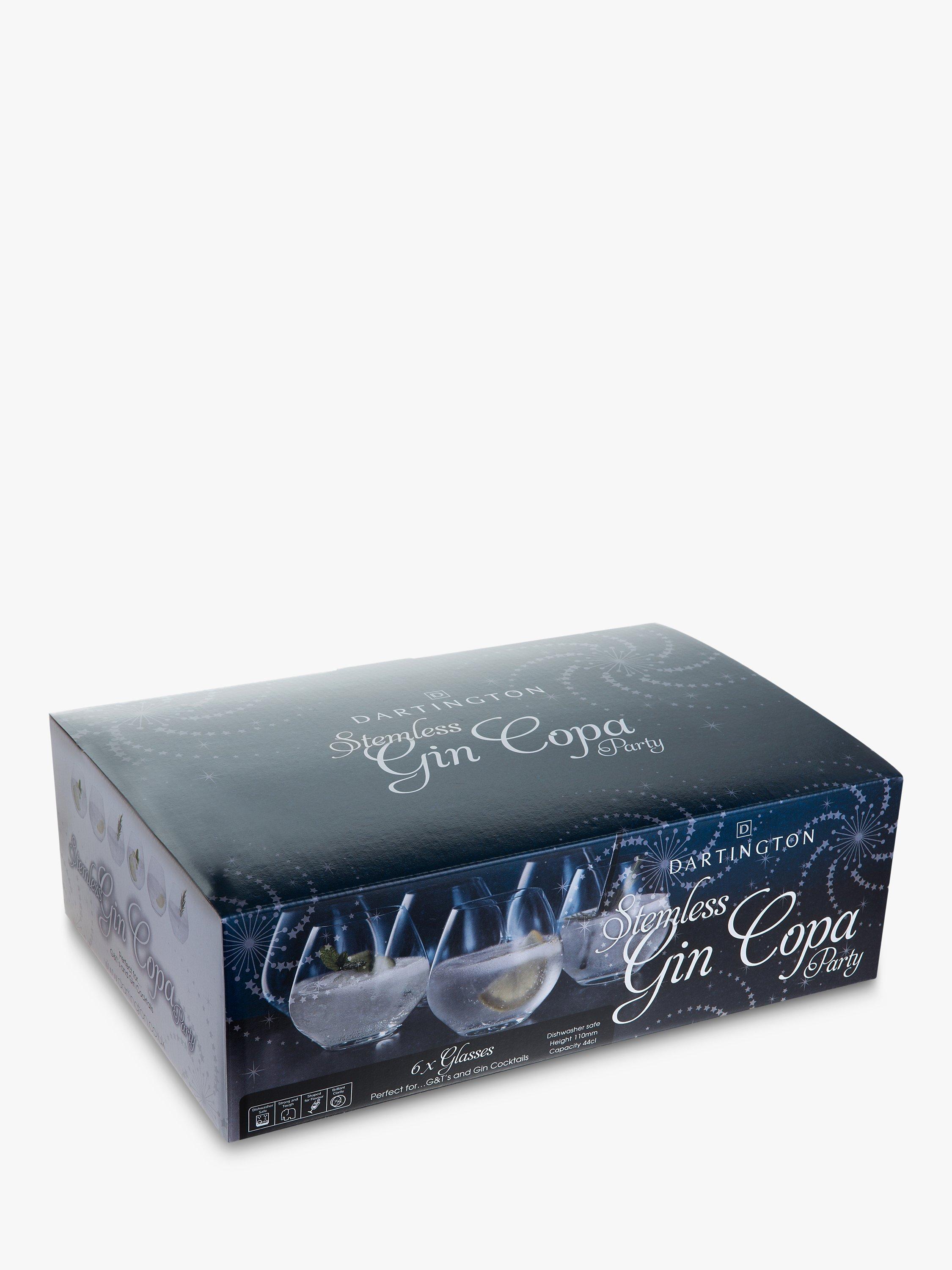 Dartington Crystal Stemless Gin Copa Glasses, Clear, 440ml, Set of 6