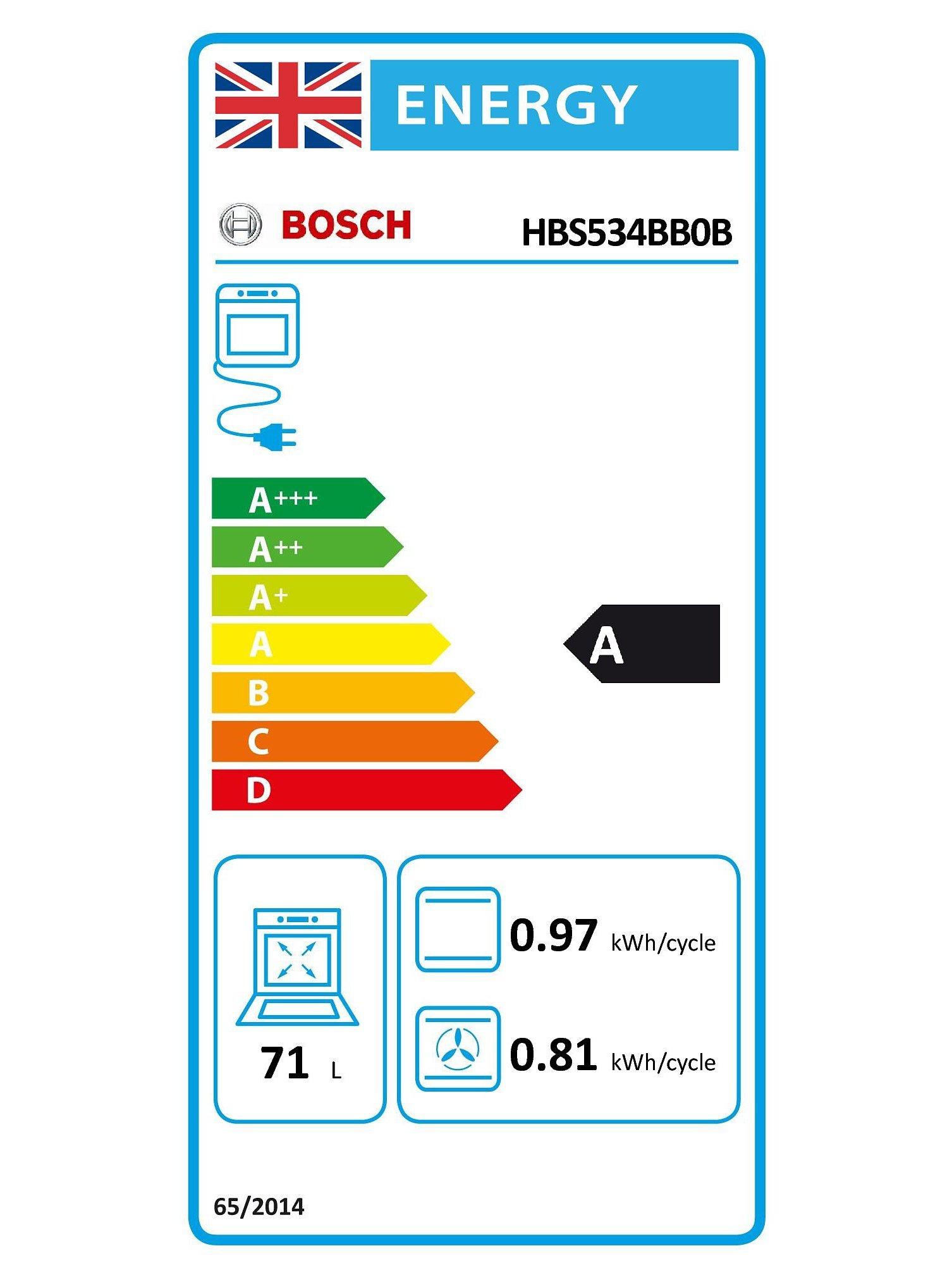 Bosch Series 4 HBS534BB0B Built In Electric Single Oven, Black