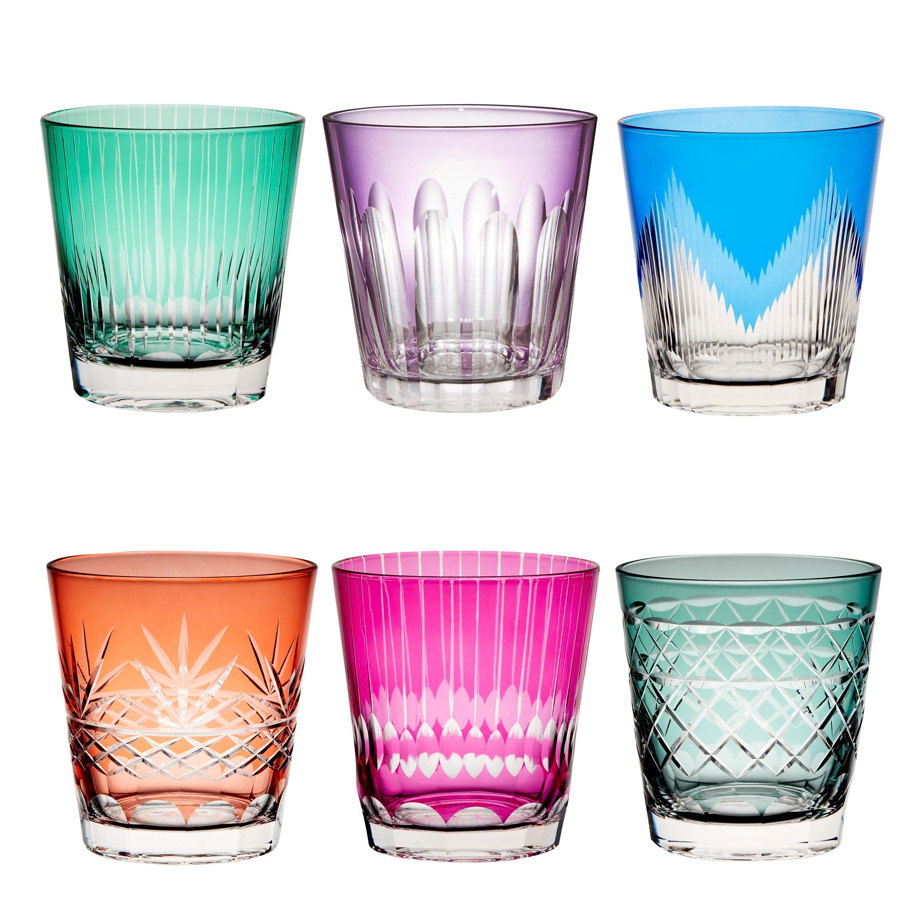 John Lewis & Partners Cut Glass Tumblers, 360ml, Set of 6, Assorted