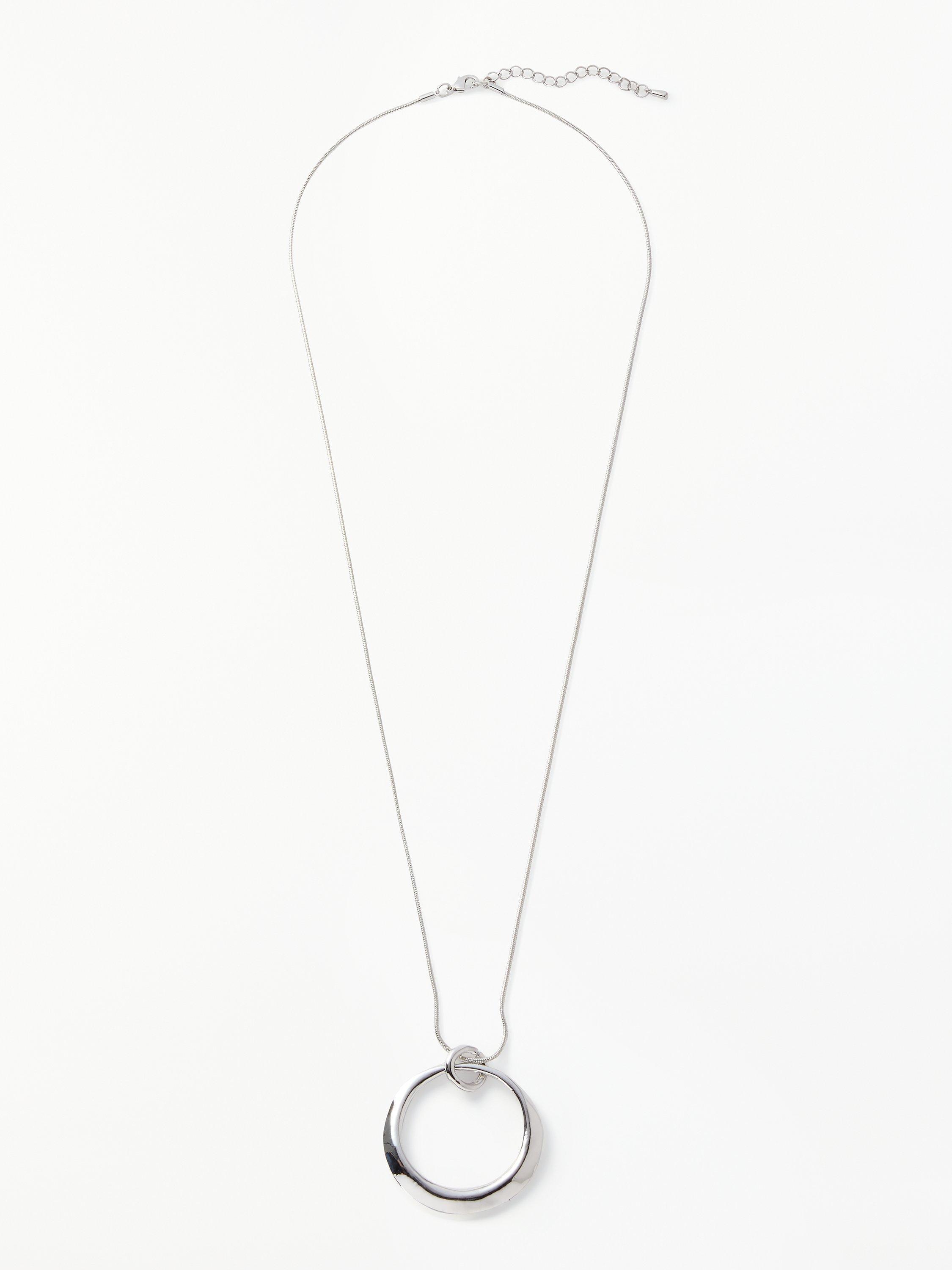 John Lewis Partners Circle Pendant Necklace Silver