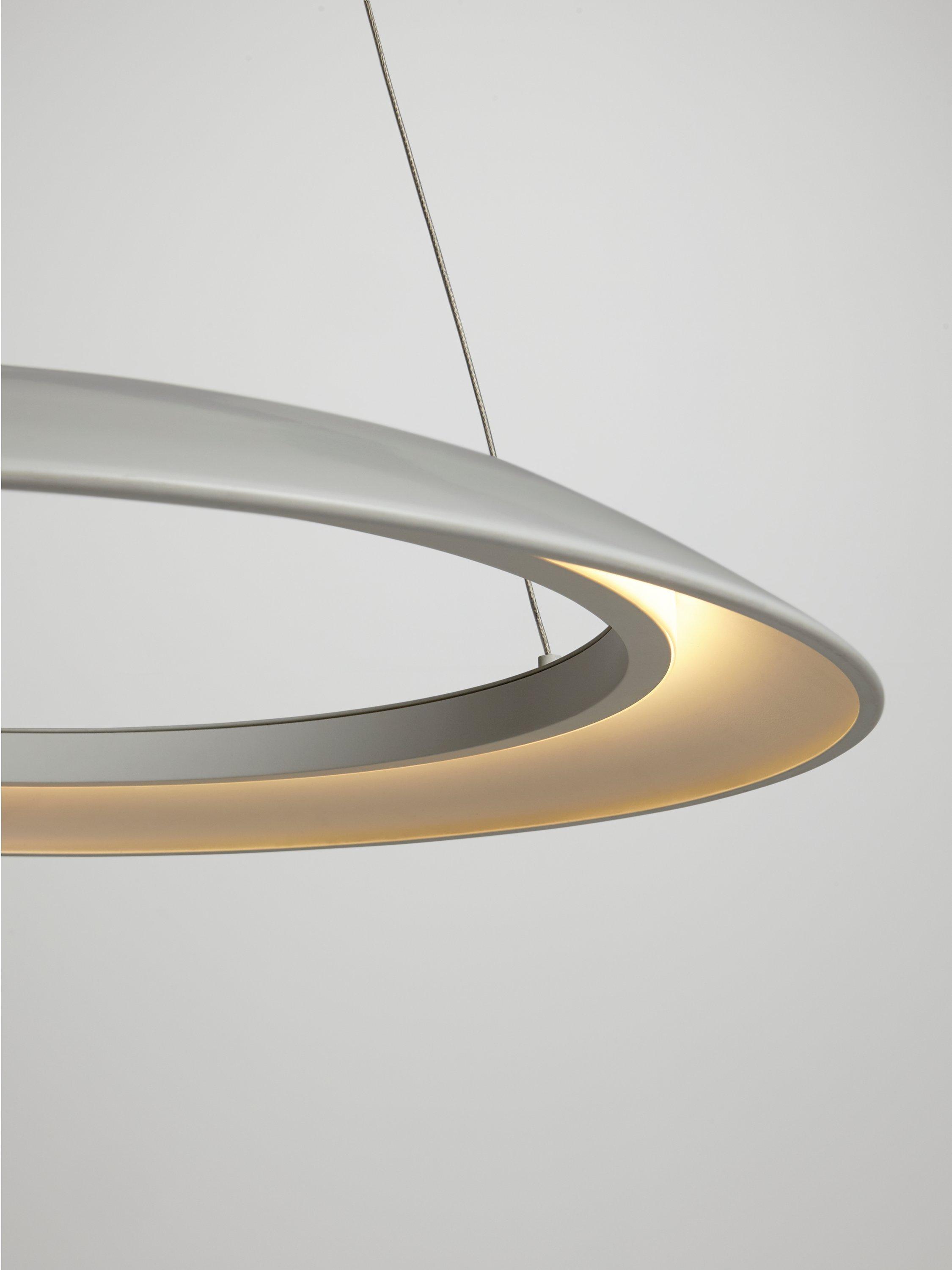 John Lewis & Partners Saros LED Hoop Smart Ceiling Light with Friends of Hue, White and Colour ...
