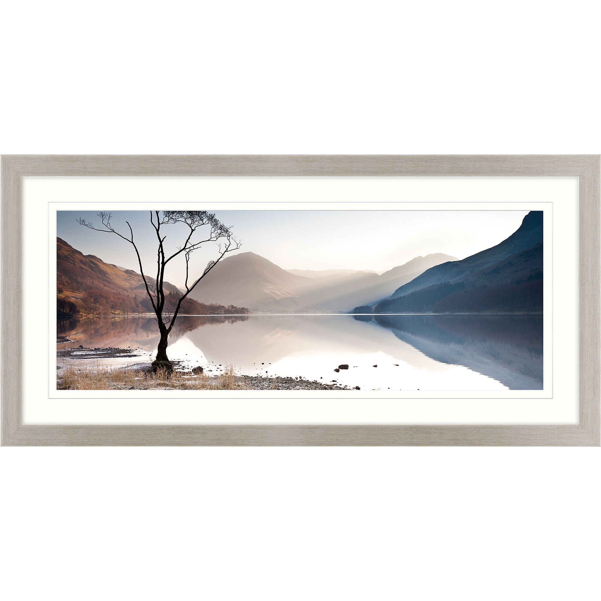 James Bell - Buttermere Tree Framed Print & Mount, 52 x 107cm
