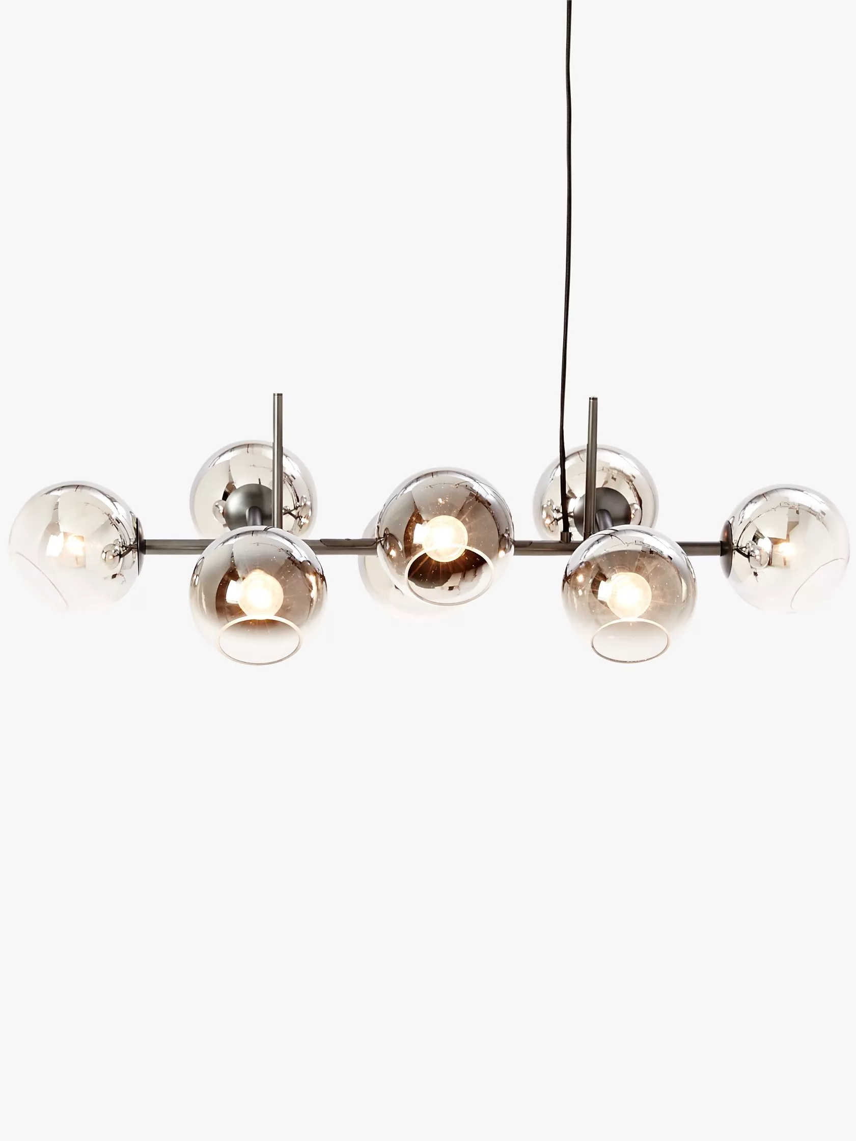 west elm Staggered Glass Chandelier Ceiling Light, Silver