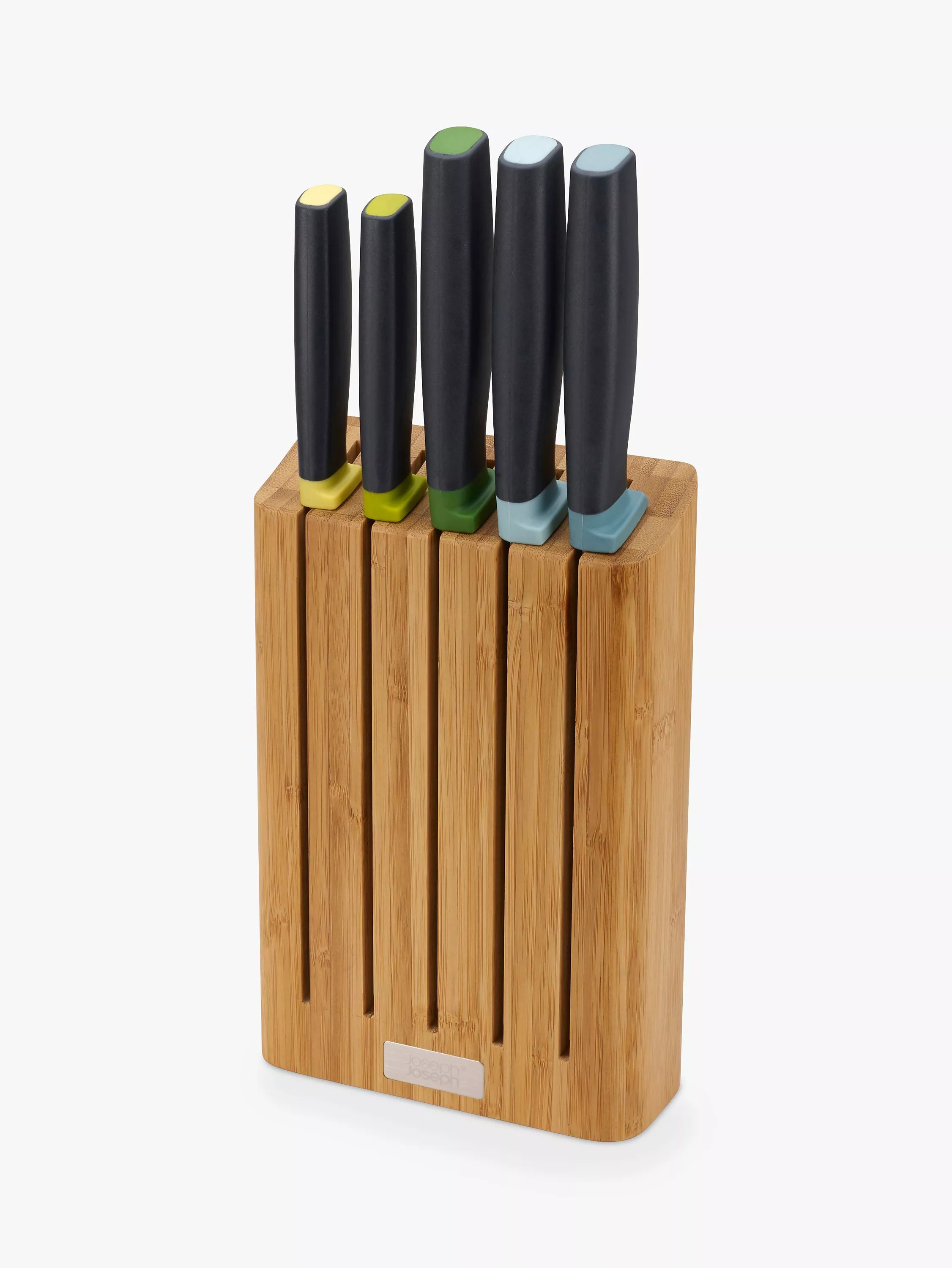 Joseph Joseph Elevate Bamboo Filled Knife Block & 5 Stainless Steel Knives