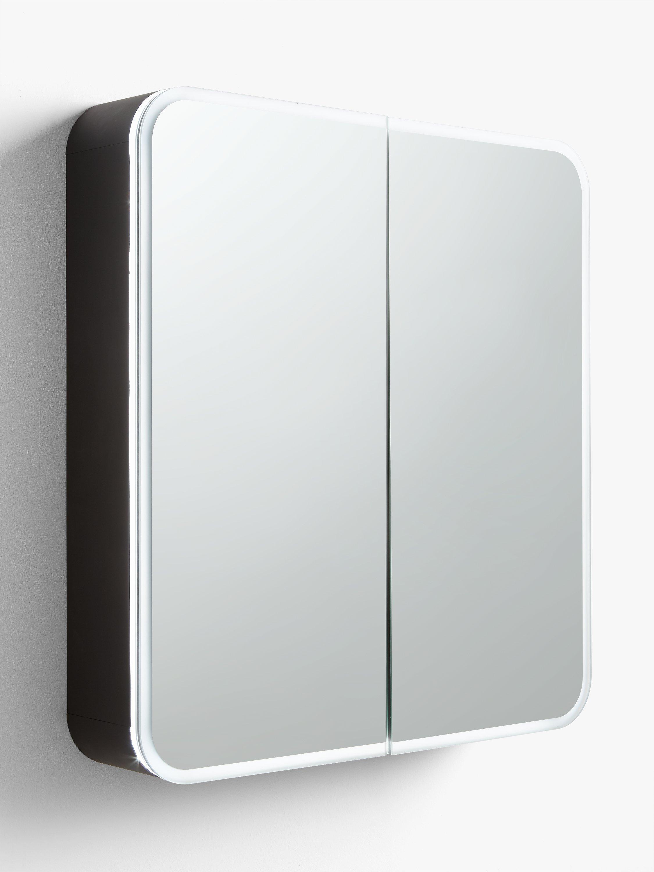 John Lewis Rounded Edge Double Mirrored and Illuminated Bathroom Cabinet