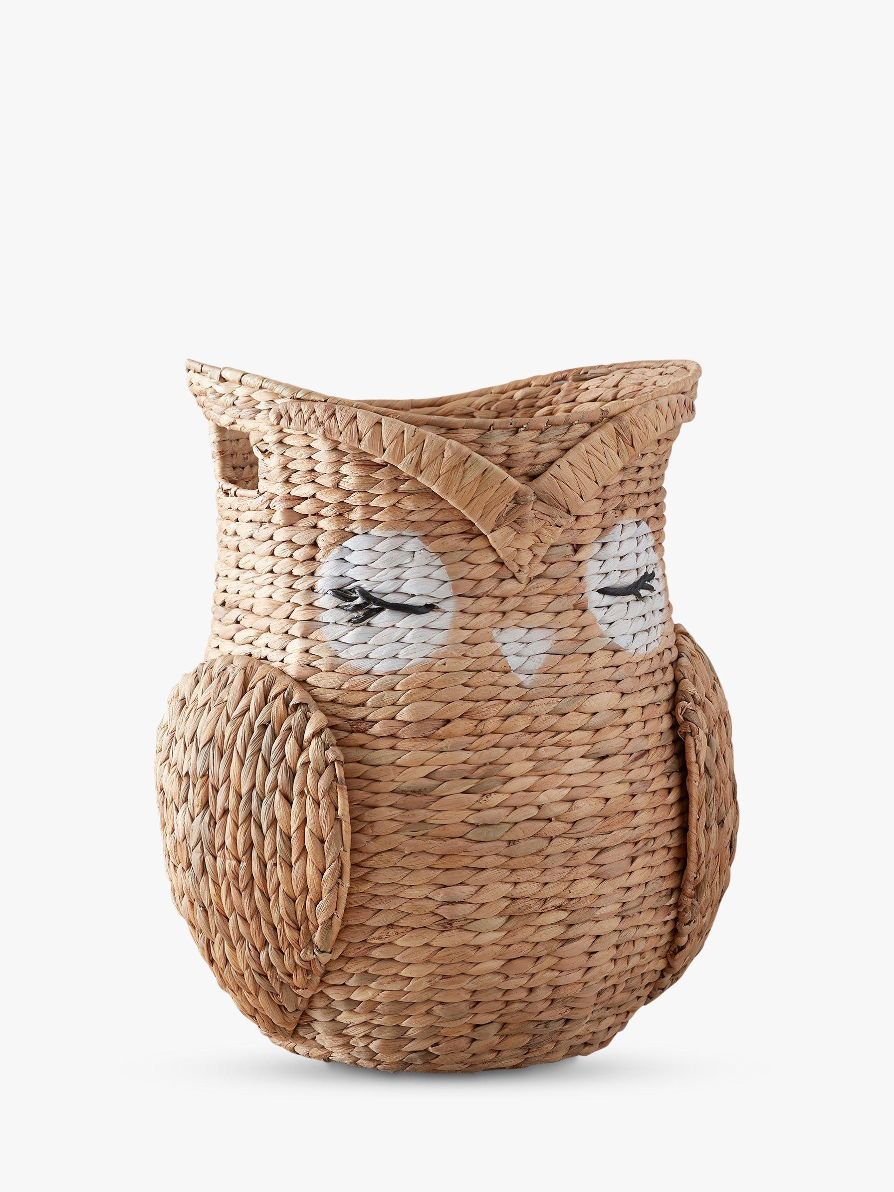 Pottery Barn Kids Woodland Owl Storage Basket Natural