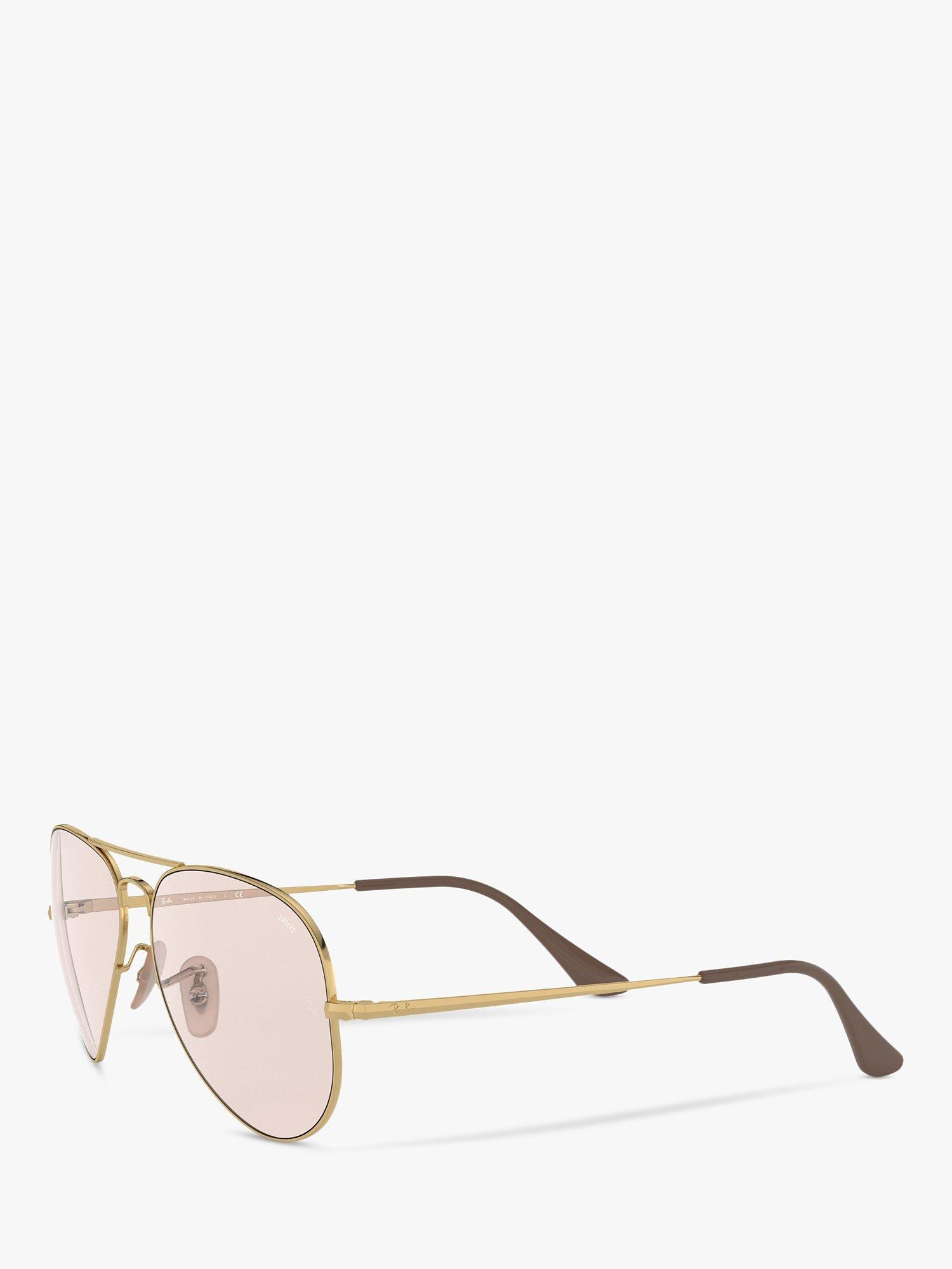 Ray-Ban RB3689 Unisex Aviator Sunglasses, Gold/Blush