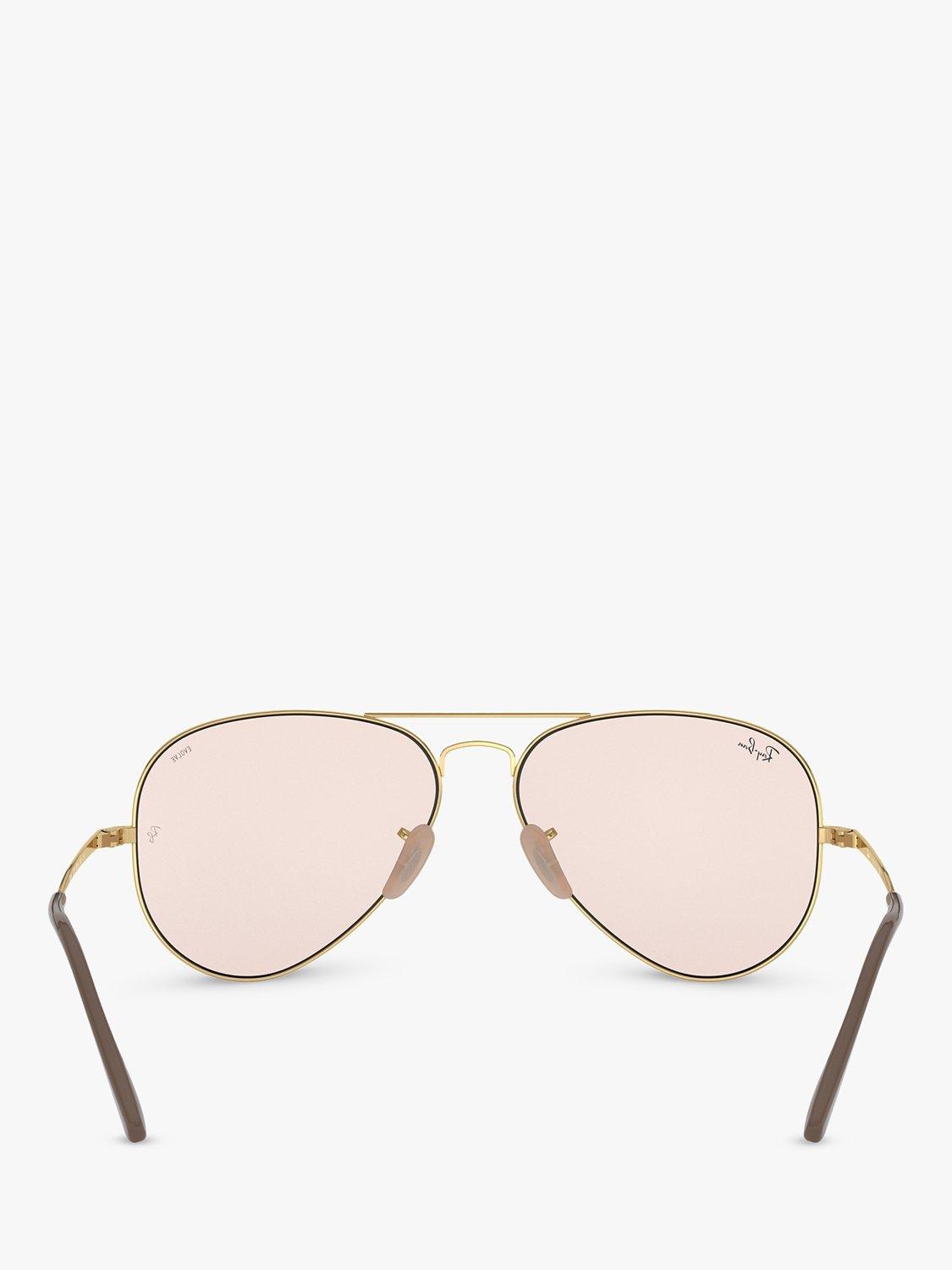 Ray-Ban RB3689 Unisex Aviator Sunglasses, Gold/Blush