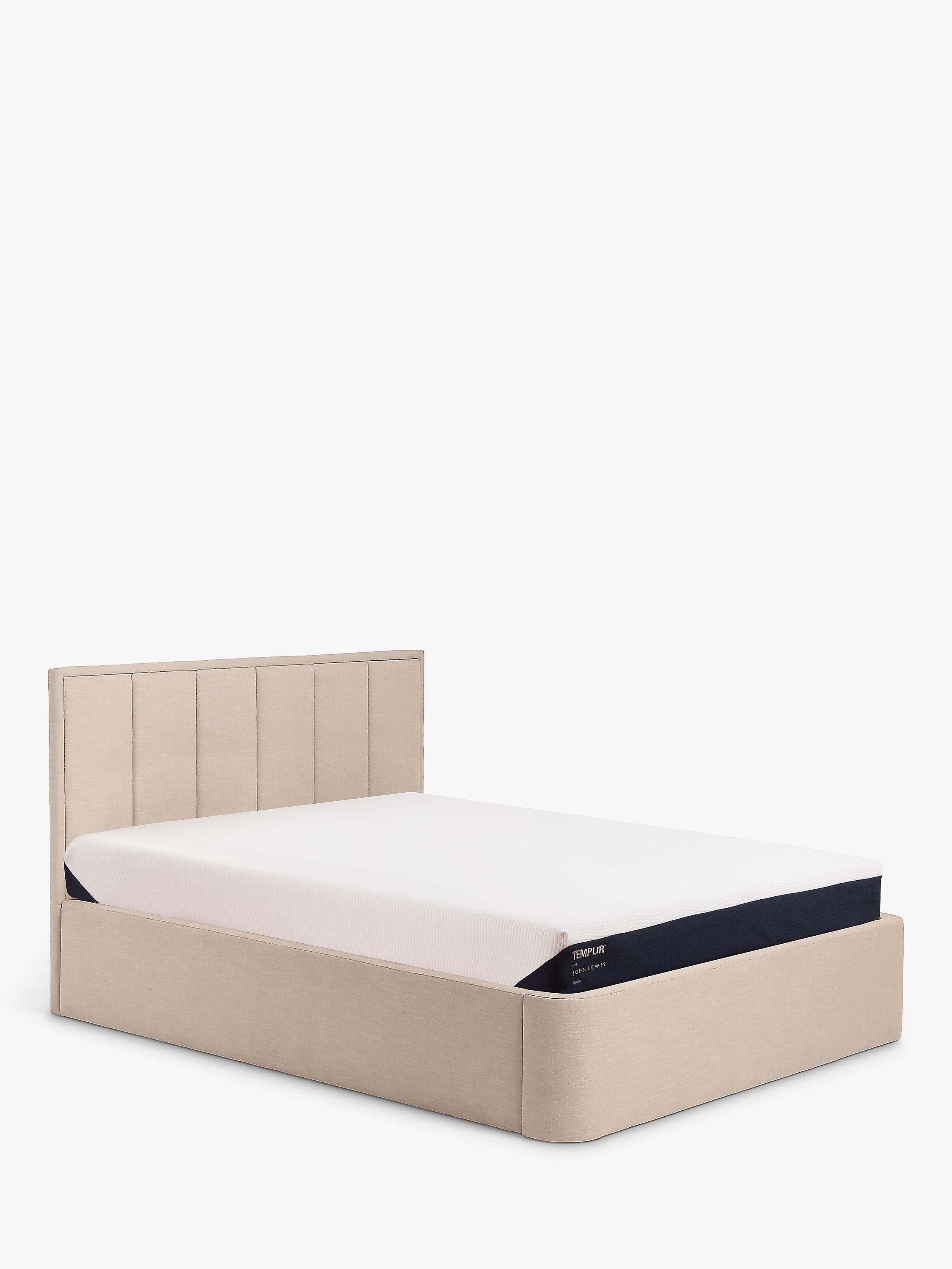 TEMPUR Luxe Ottoman Storage Upholstered Bed Frame Super King Size Biscuit