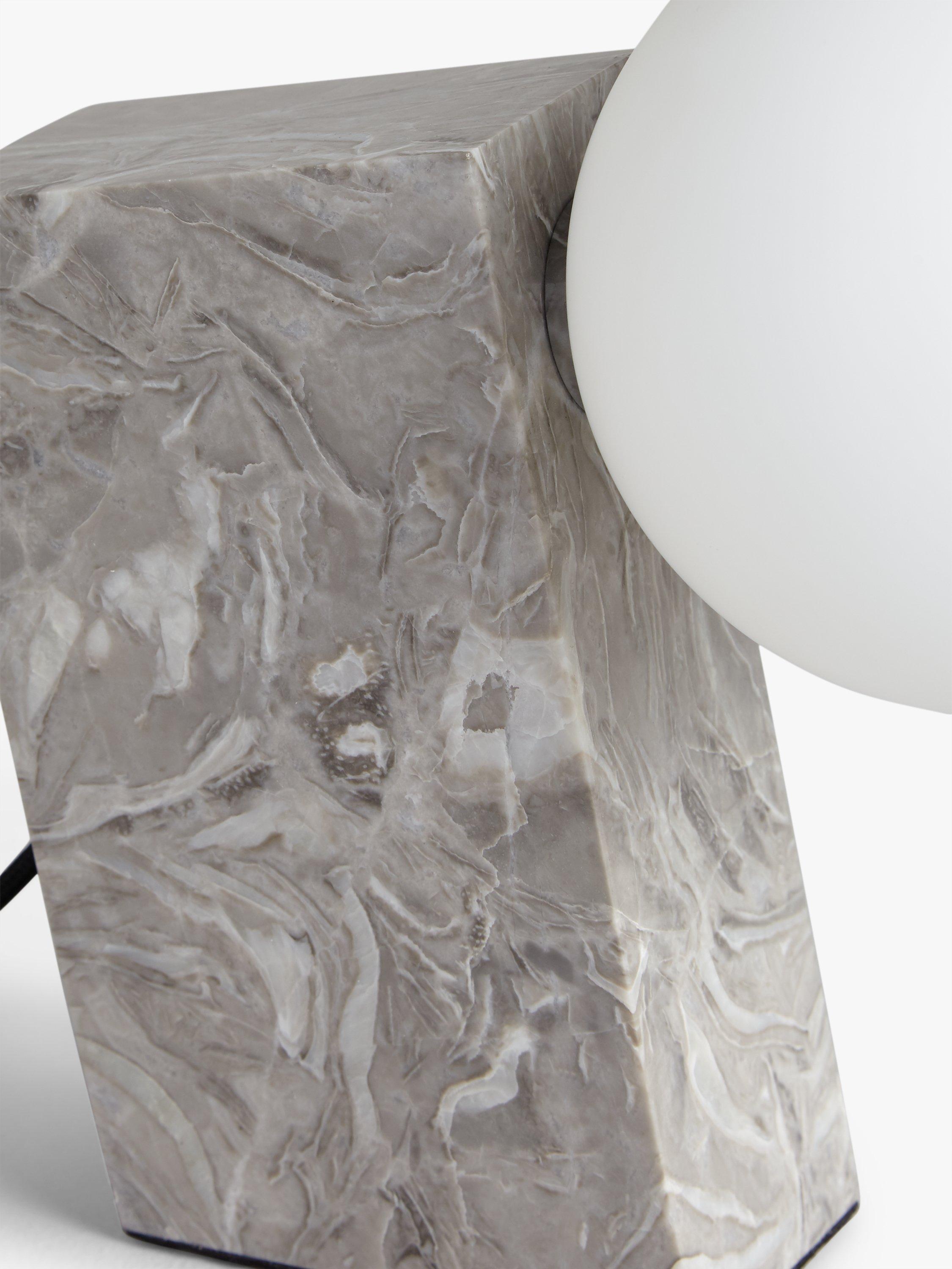 John Lewis & Partners Block Marble Table Lamp, Grey
